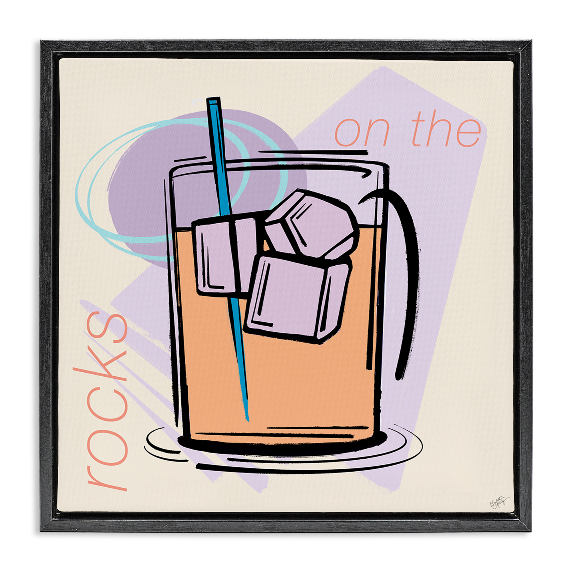 Stupell Industries On The Rocks Drink Food & Beverage Painting Black ...