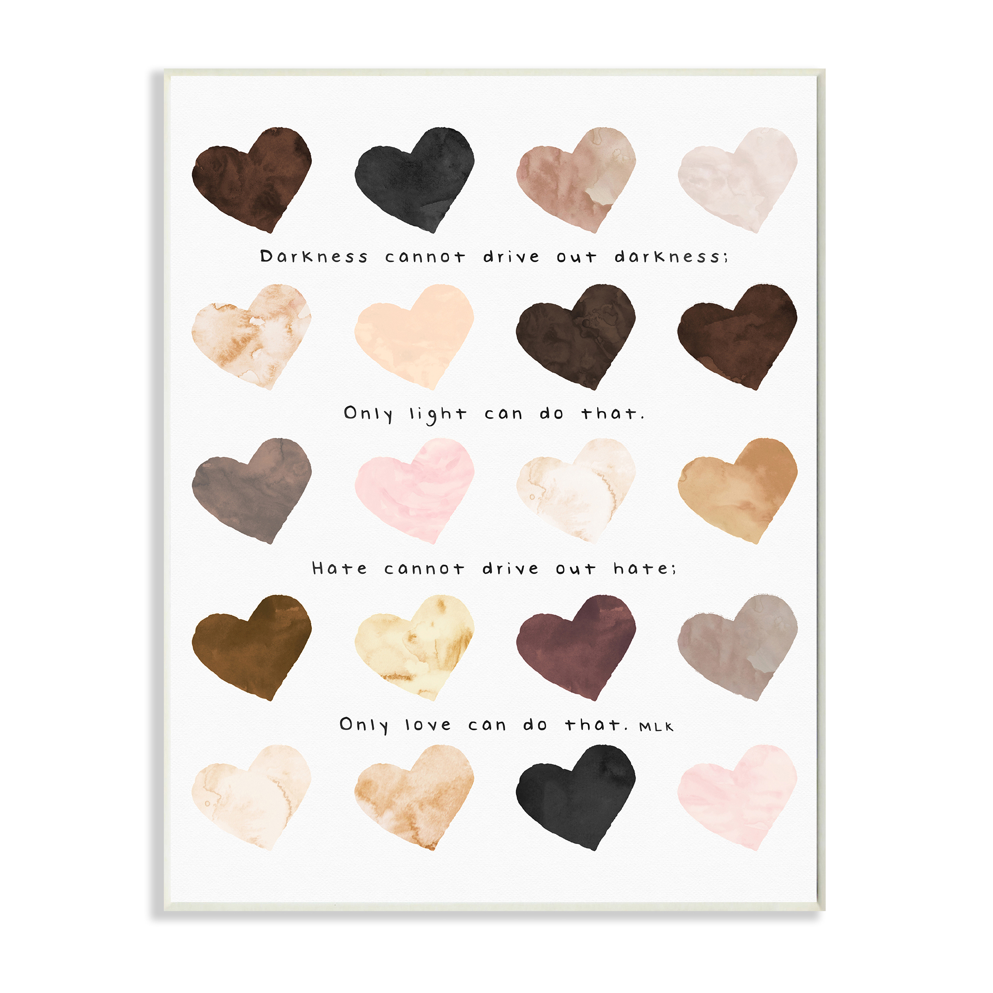 Stupell Industries Only Love Can Famous MLK Phrase Heart Pattern ...