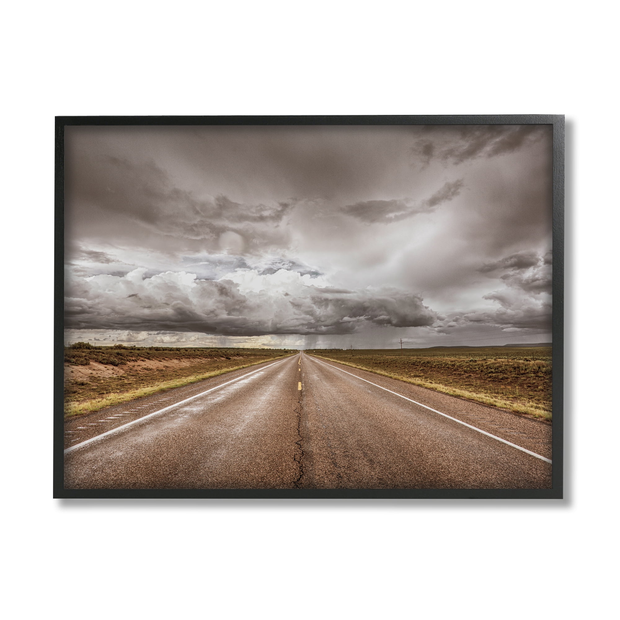 Stupell Industries Open Road under Stormy Sky Western Landscape, 24 x ...