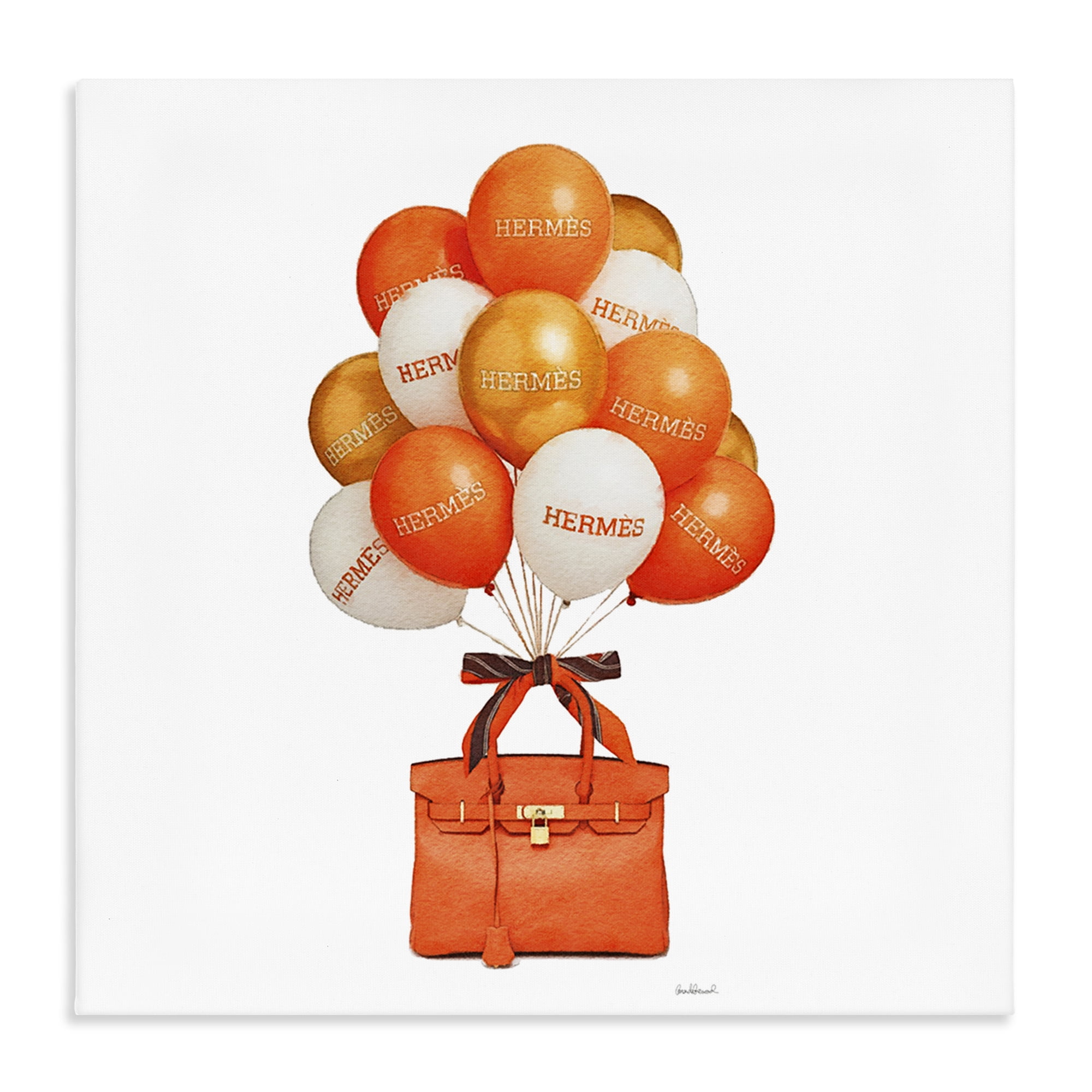Stupell Industries Orange Handbag & Balloons Canvas Wall Art, design by ...