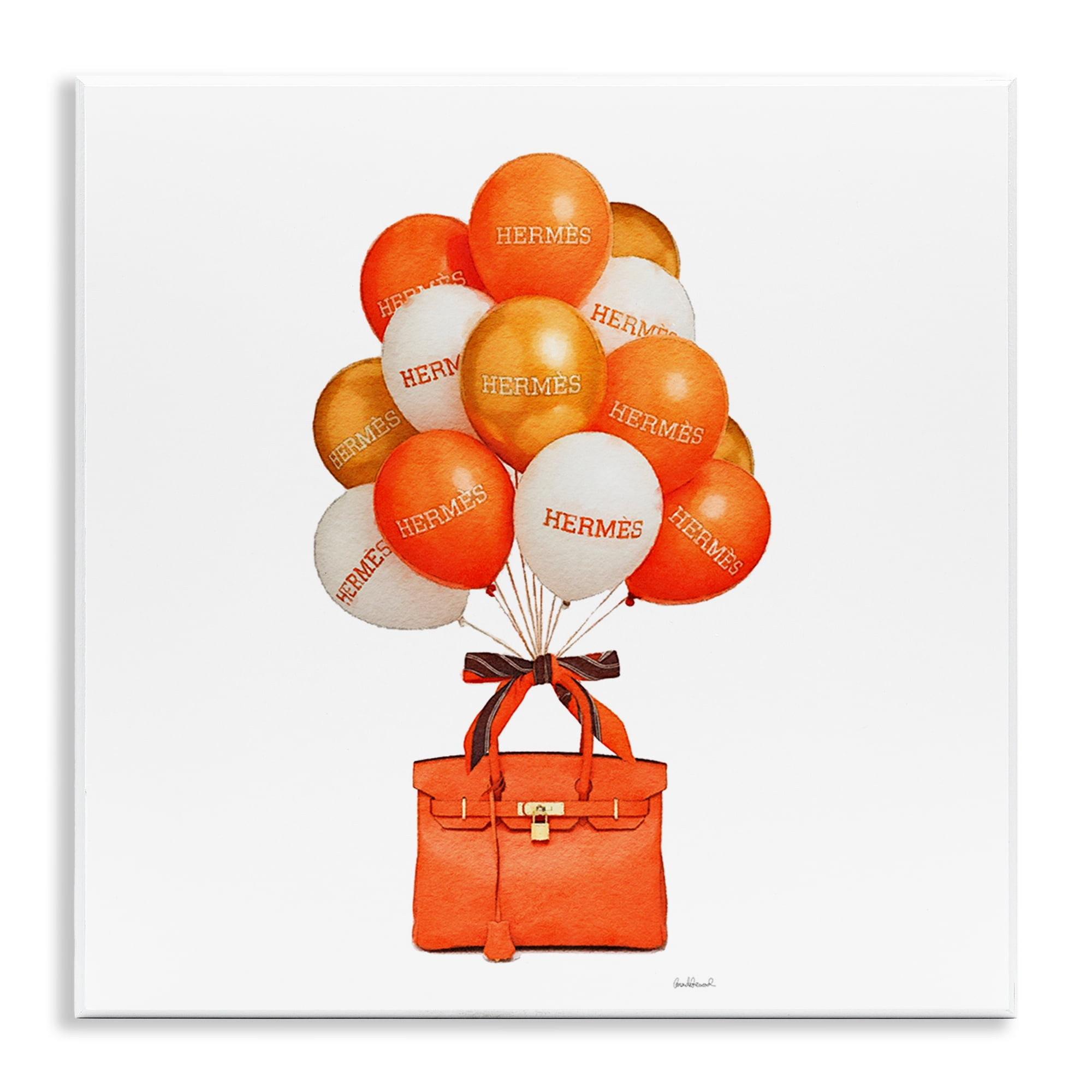 Stupell Industries Orange Handbag & Balloons Wall Plaque Art, design by ...