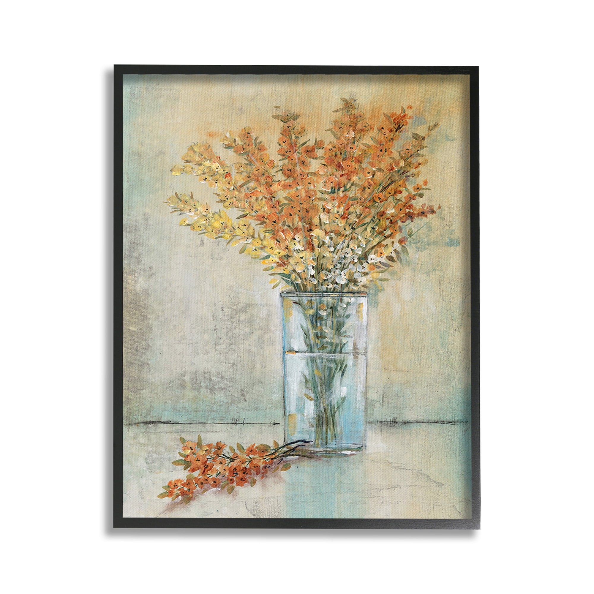 Stupell Industries Orange Sprigs in Vase Botanical & Floral Painting ...
