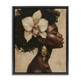 Stupell Industries Orchid Majesty Portrait Black Framed Floater Canvas ...