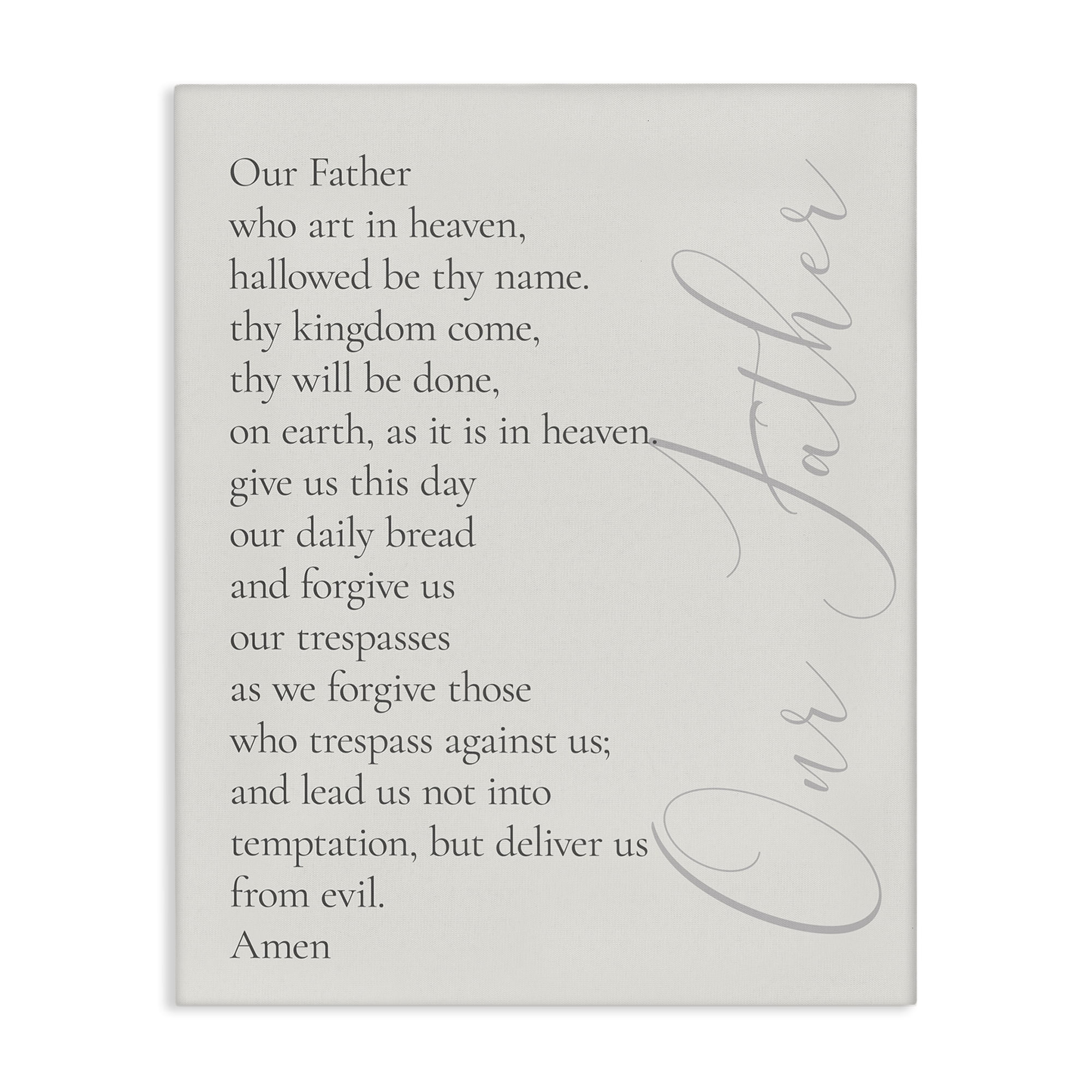 Stupell Industries Our Father Prayer Religious Painting Gallery Wrapped ...
