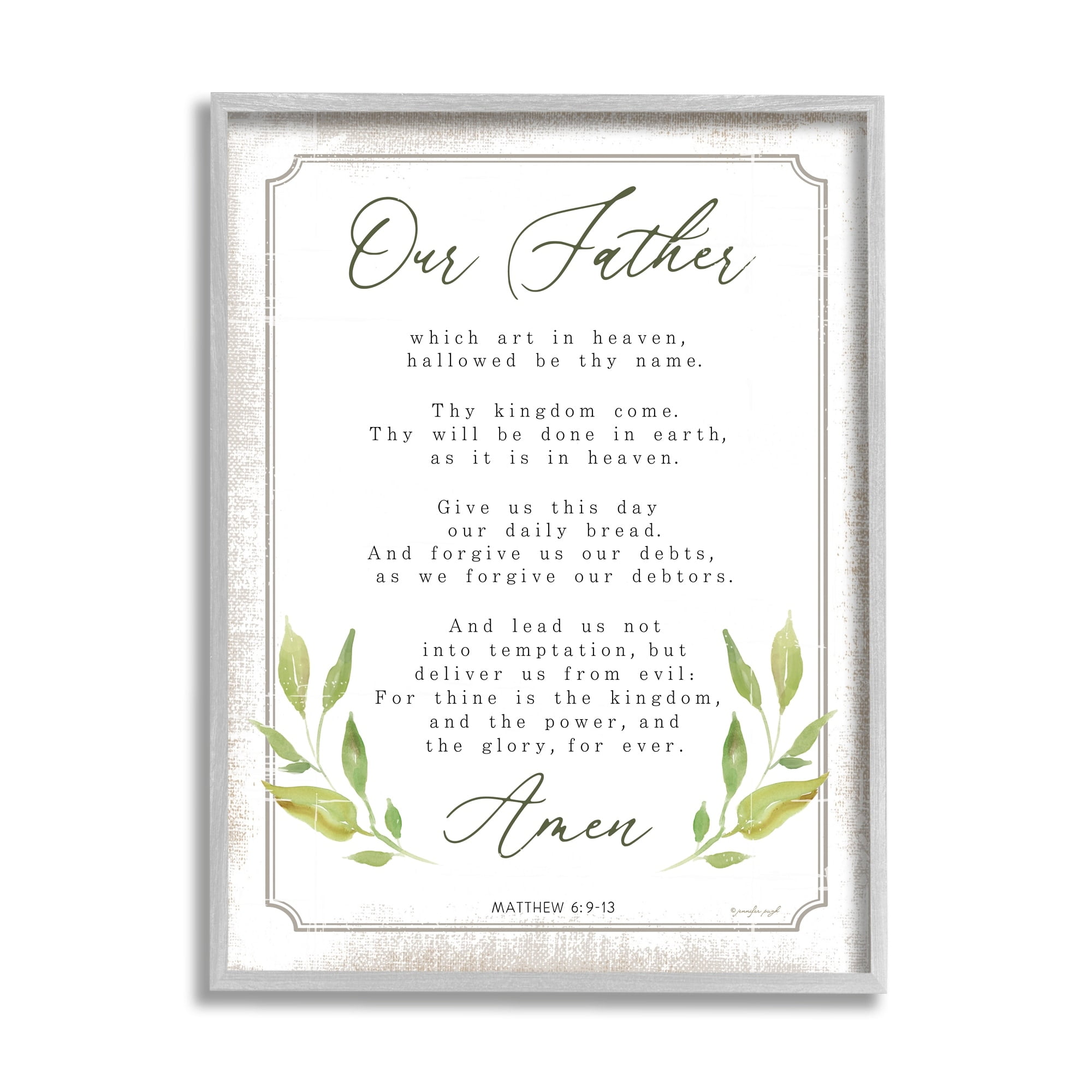 Stupell Industries Our Father Spiritual Proverb Religious Painting Gray ...