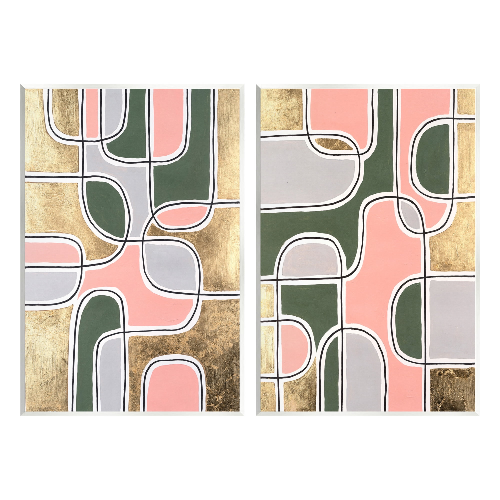 Stupell Industries Overlapping Shapes on Glam Abstract Painting ...