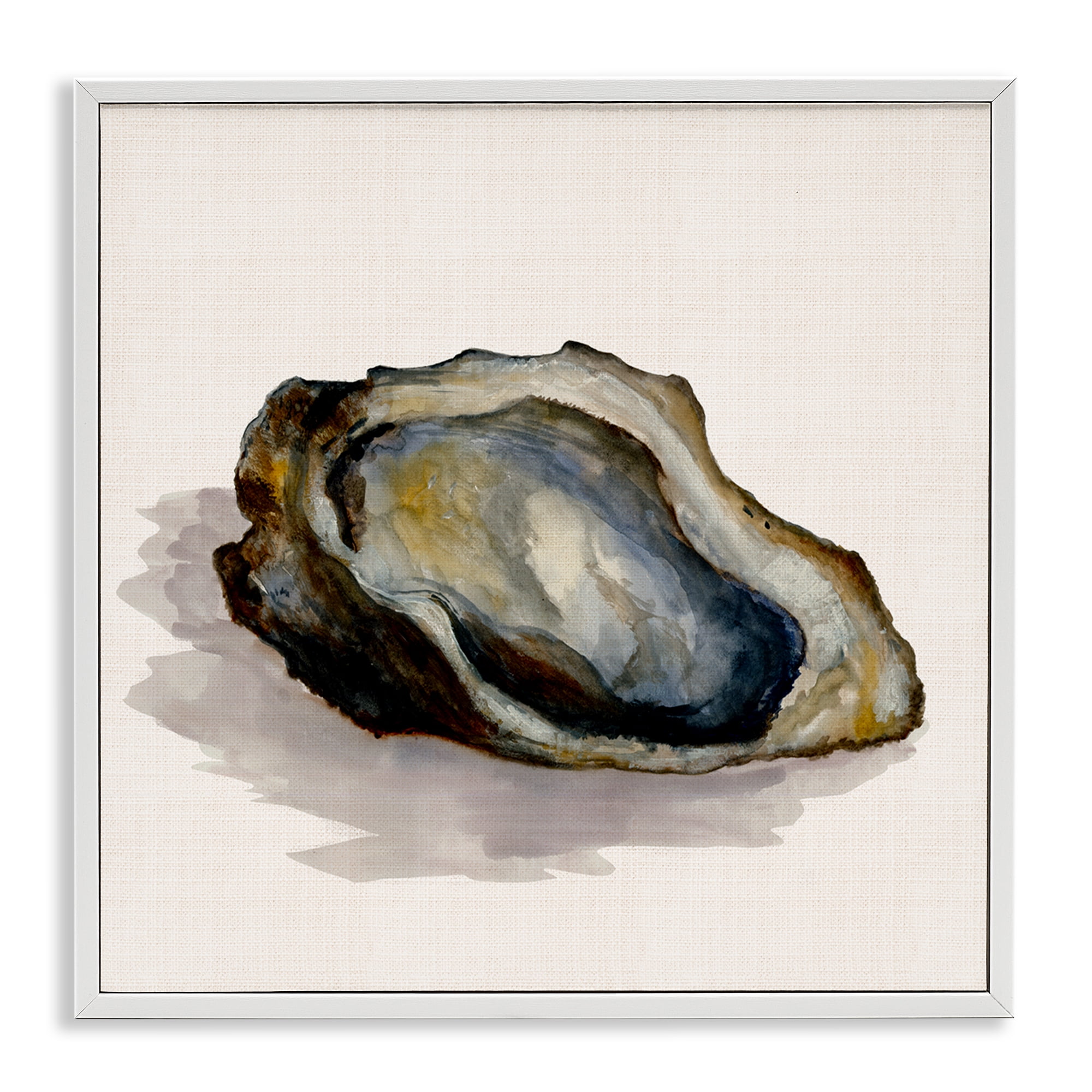 Stupell Industries Oyster Shell on Beige Nautical & Beach Painting ...