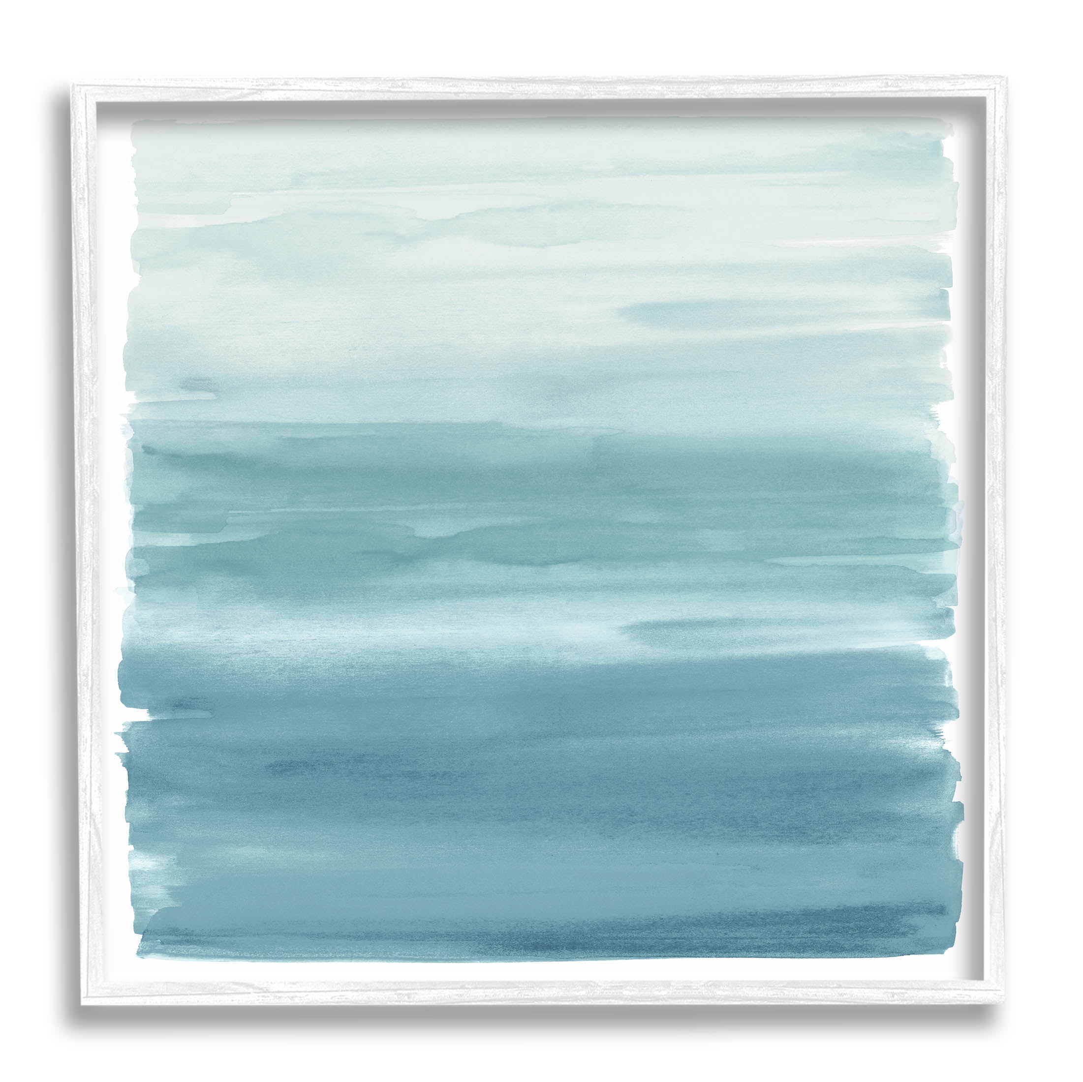Stupell Industries Pale Blue Modern Gradient Graphic Art White Framed ...