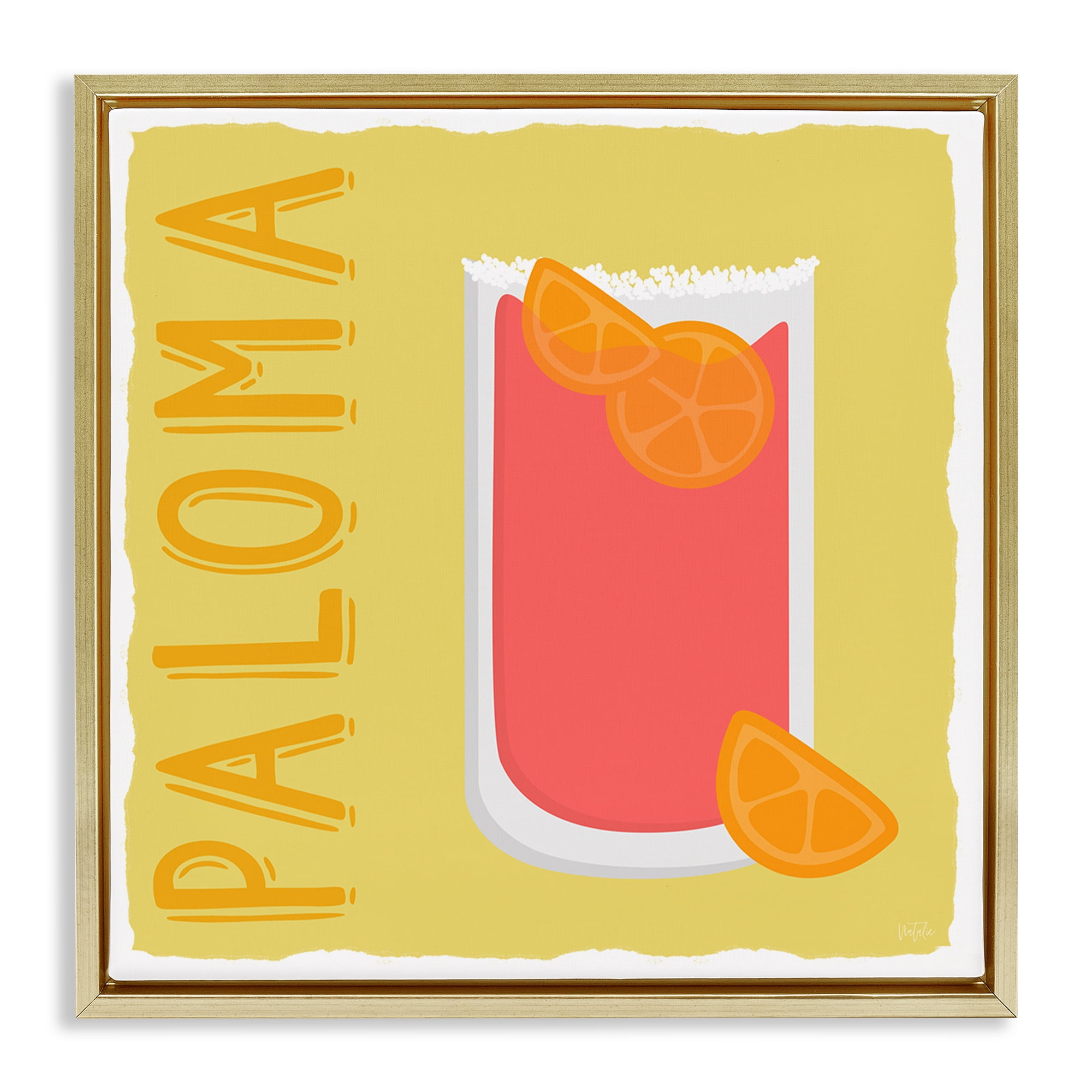 Stupell Industries Paloma Cocktail Drink Food & Beverage Painting Gold ...