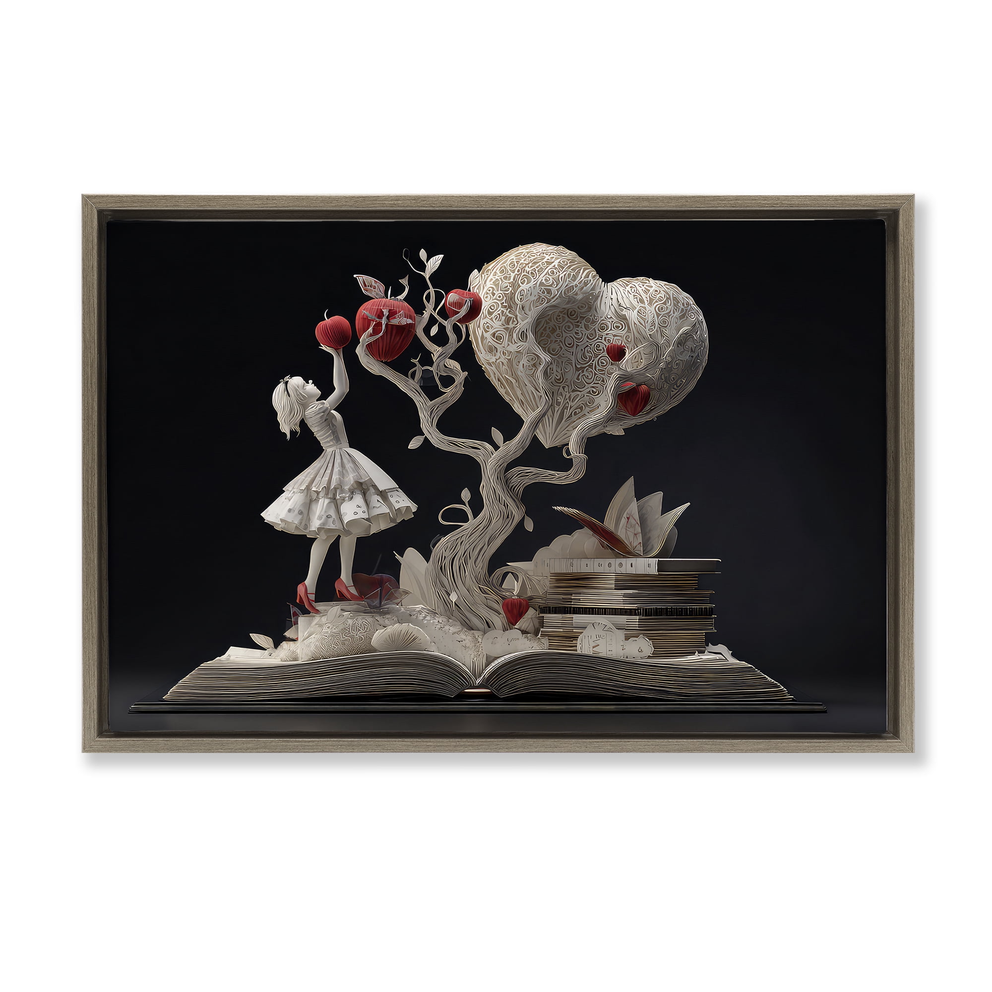 Stupell Industries Paper Sculpture Style Fairytale Brown Framed Floater ...