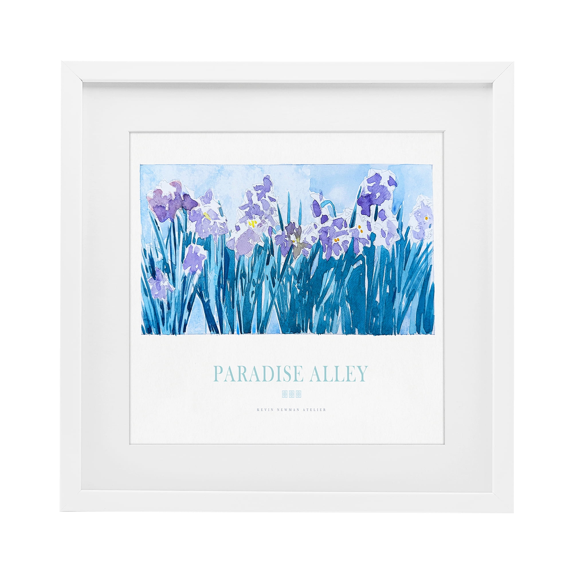 Stupell Industries Paradise Alley Purple Irises White Framed Print ...