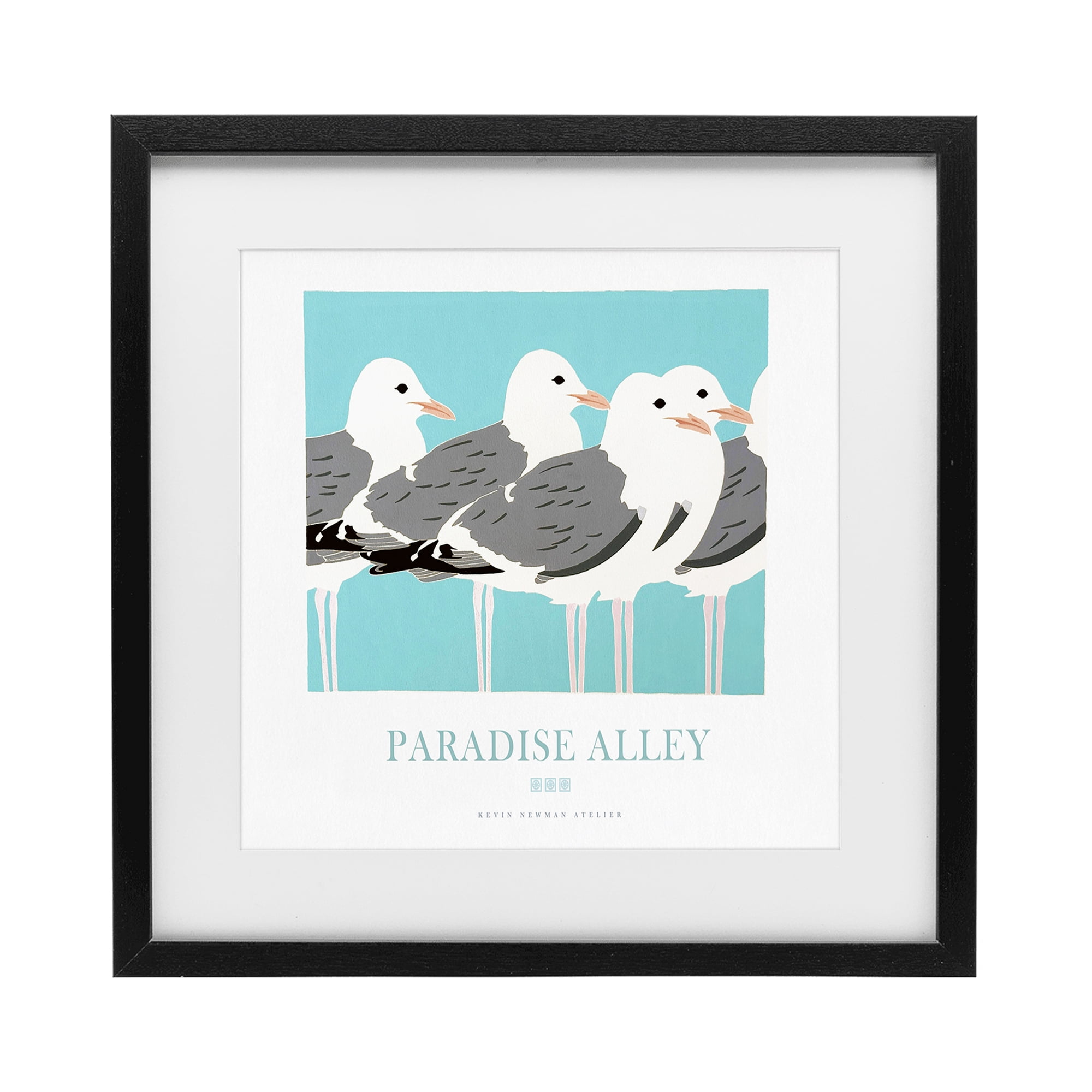 Stupell Industries Paradise Alley Seagull Gathering Black Framed Print ...