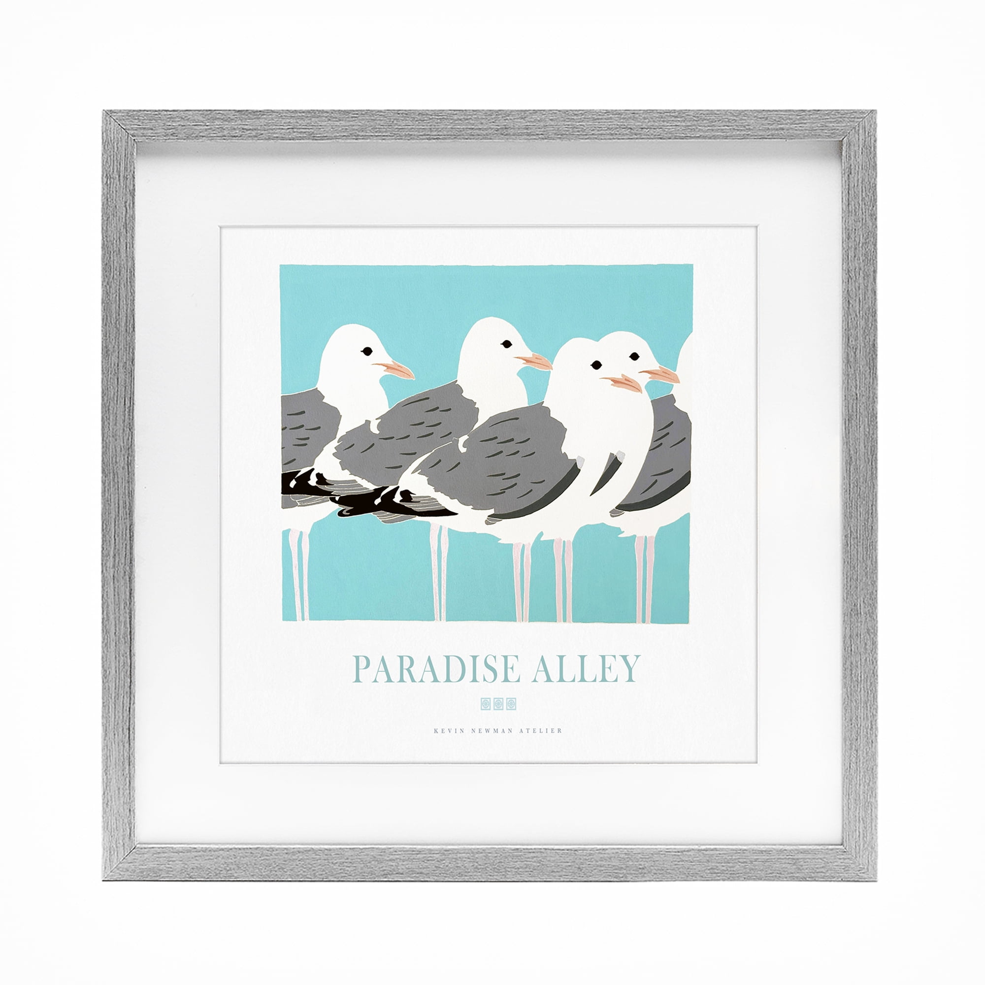 Stupell Industries Paradise Alley Seagull Gathering Gray Framed Print ...
