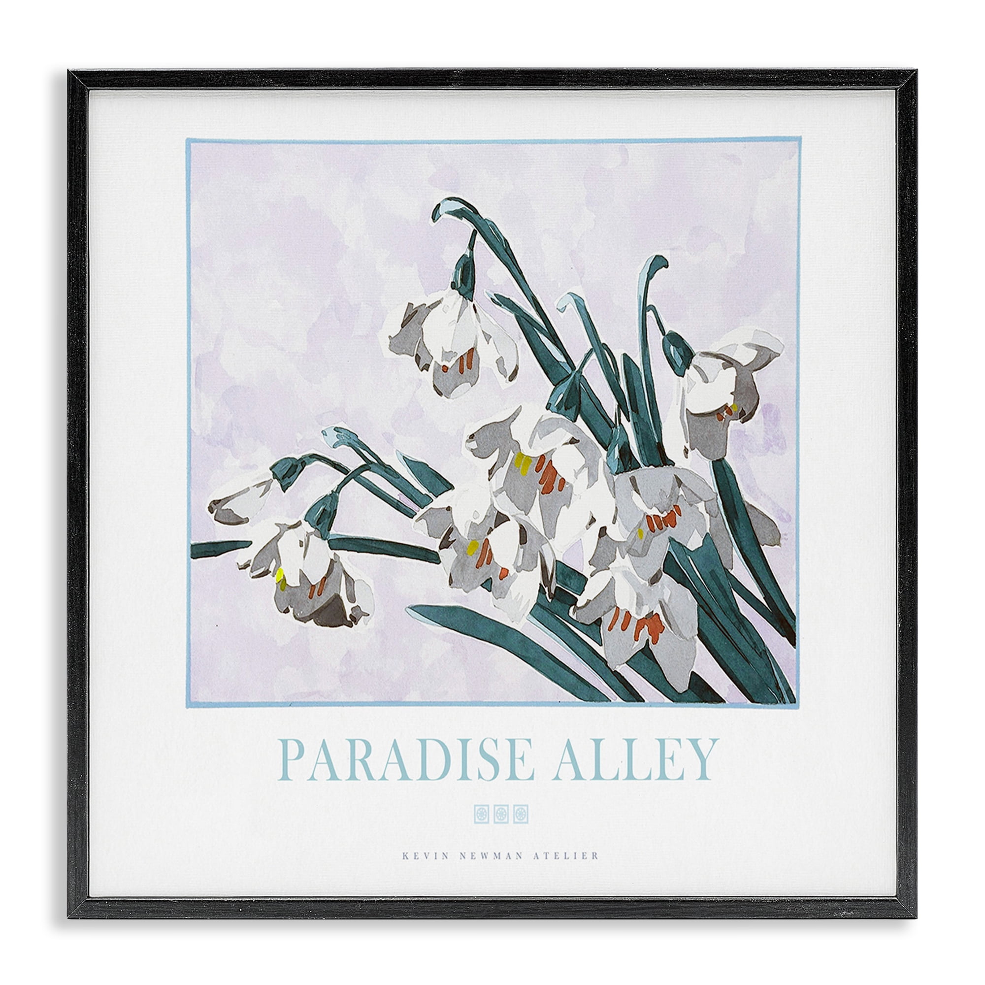 Stupell Industries Paradise Alley White Spring Blooms Black Framed ...