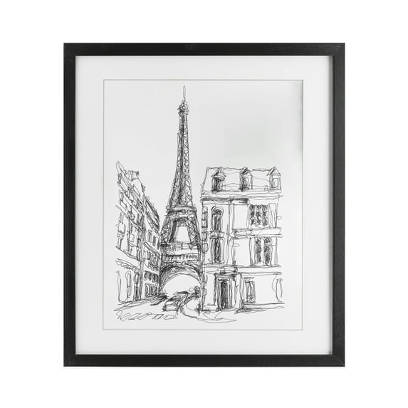 Stupell Industries Parisian Architecture Study Black Framed Print Under ...