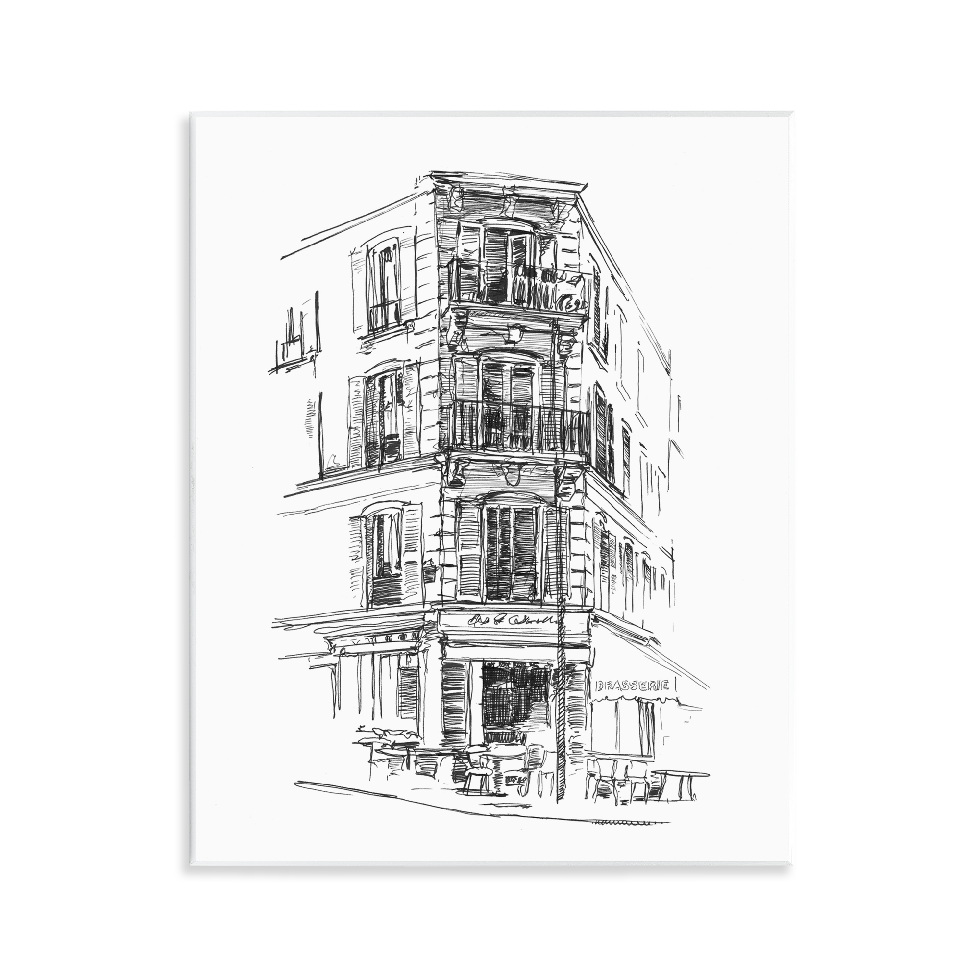 Stupell Industries Parisian Boulevard Study Wall Plaque Art design by ...