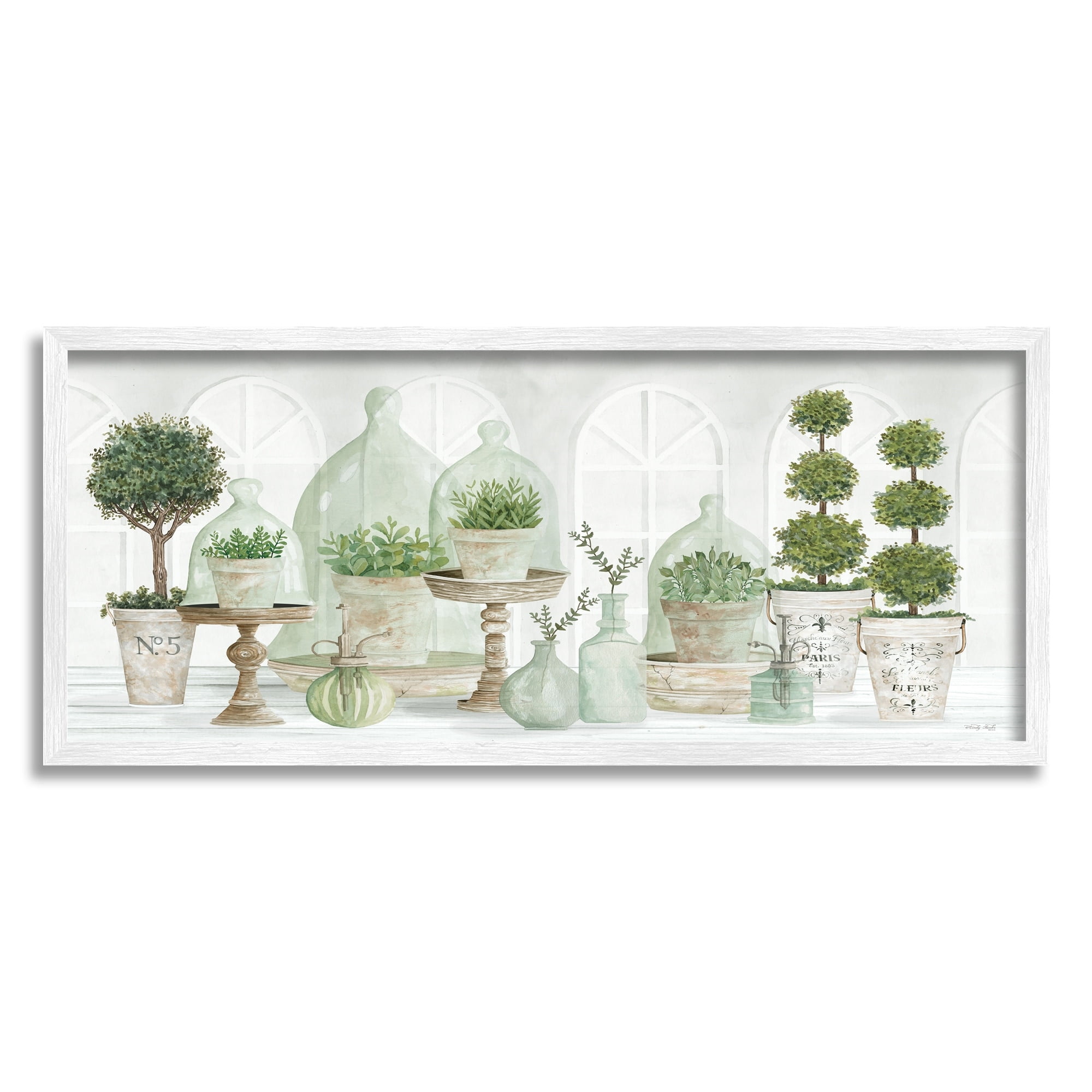 Stupell Industries Parisian Plant Tabletop Green Leaves Traditional ...