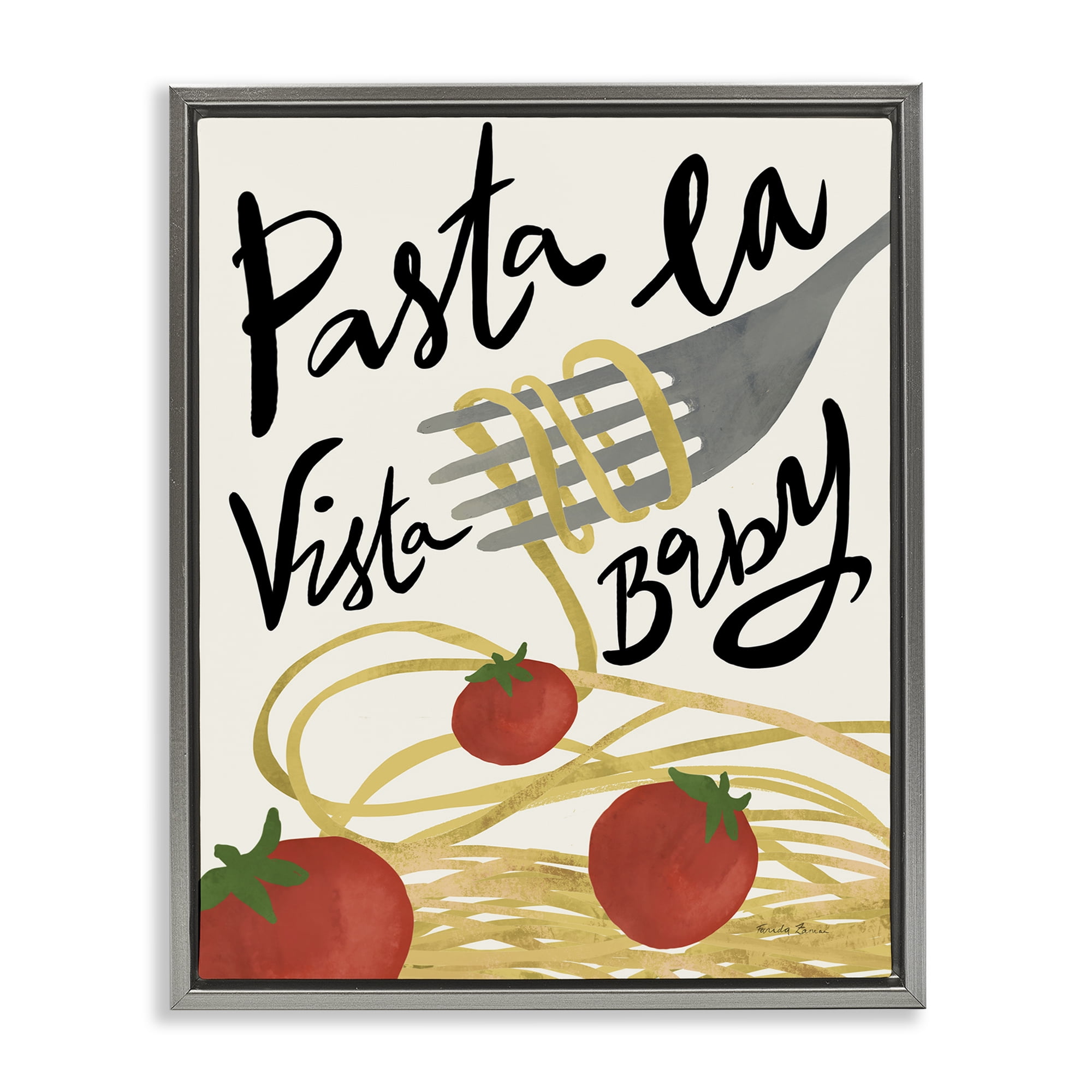 Stupell Industries Pasta La Vista Food & Beverage Painting Gray Floater ...