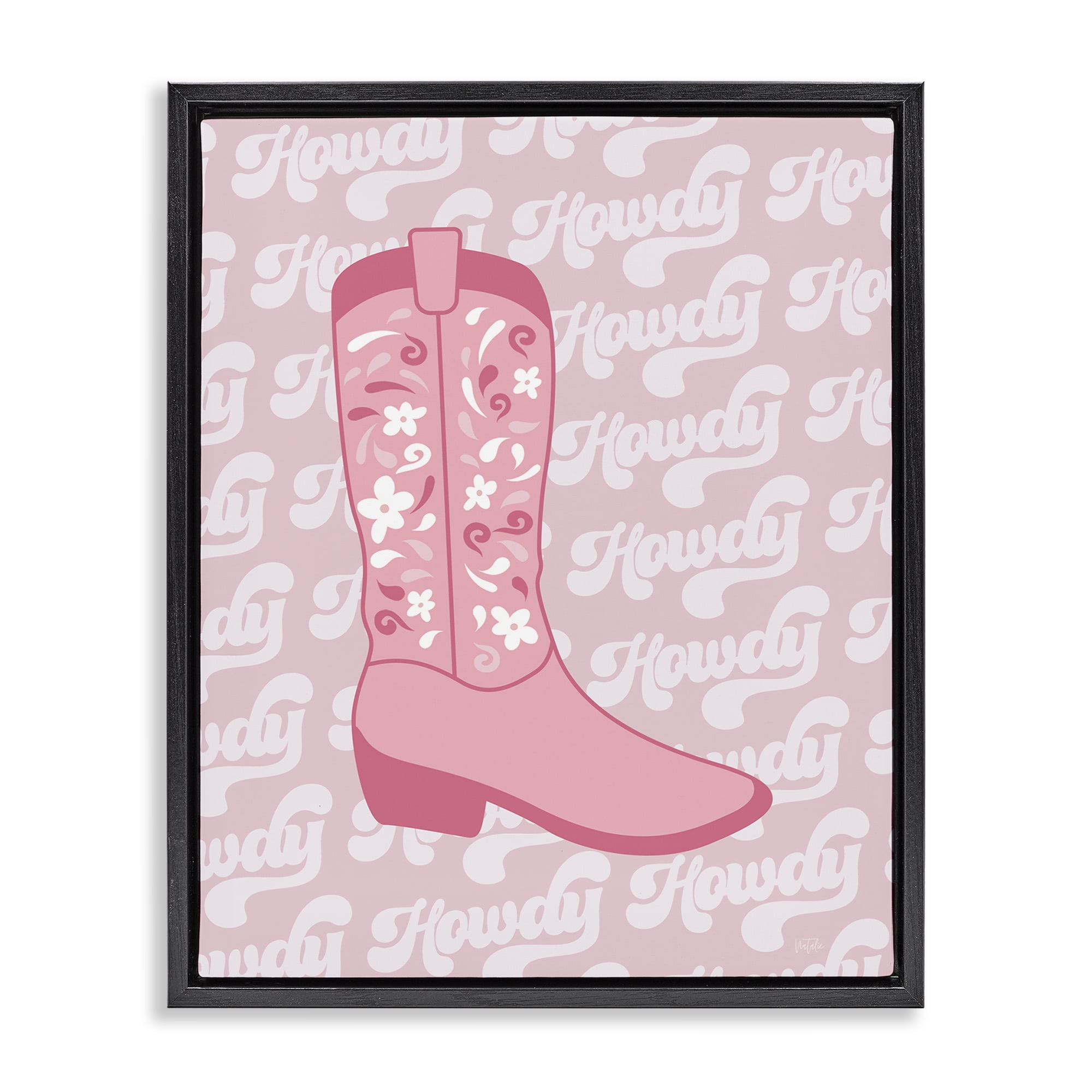 Stupell Industries Pastel Cowgirl Boot Howdy Entertainment Painting ...