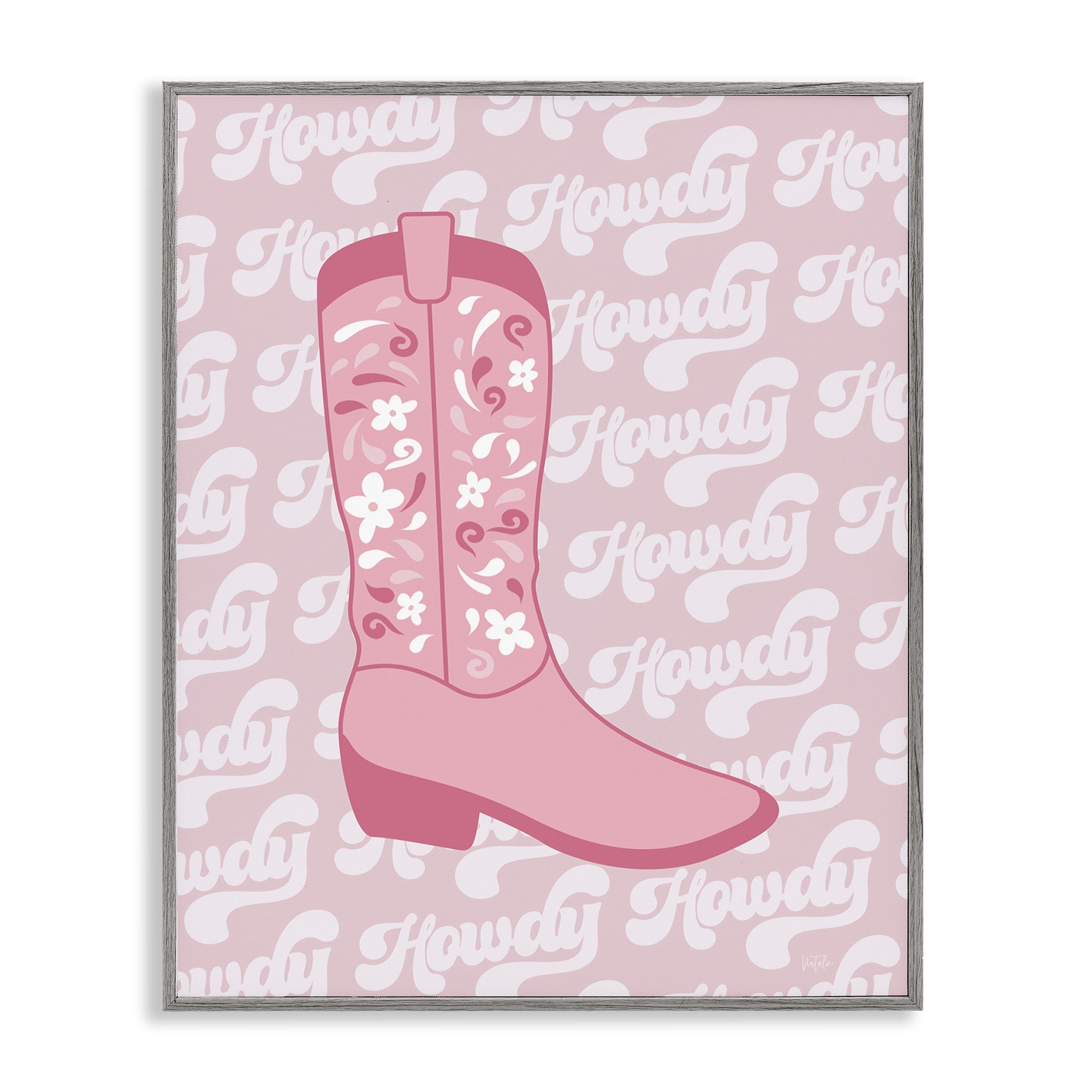 Stupell Industries Pastel Cowgirl Boot Howdy Entertainment Painting ...