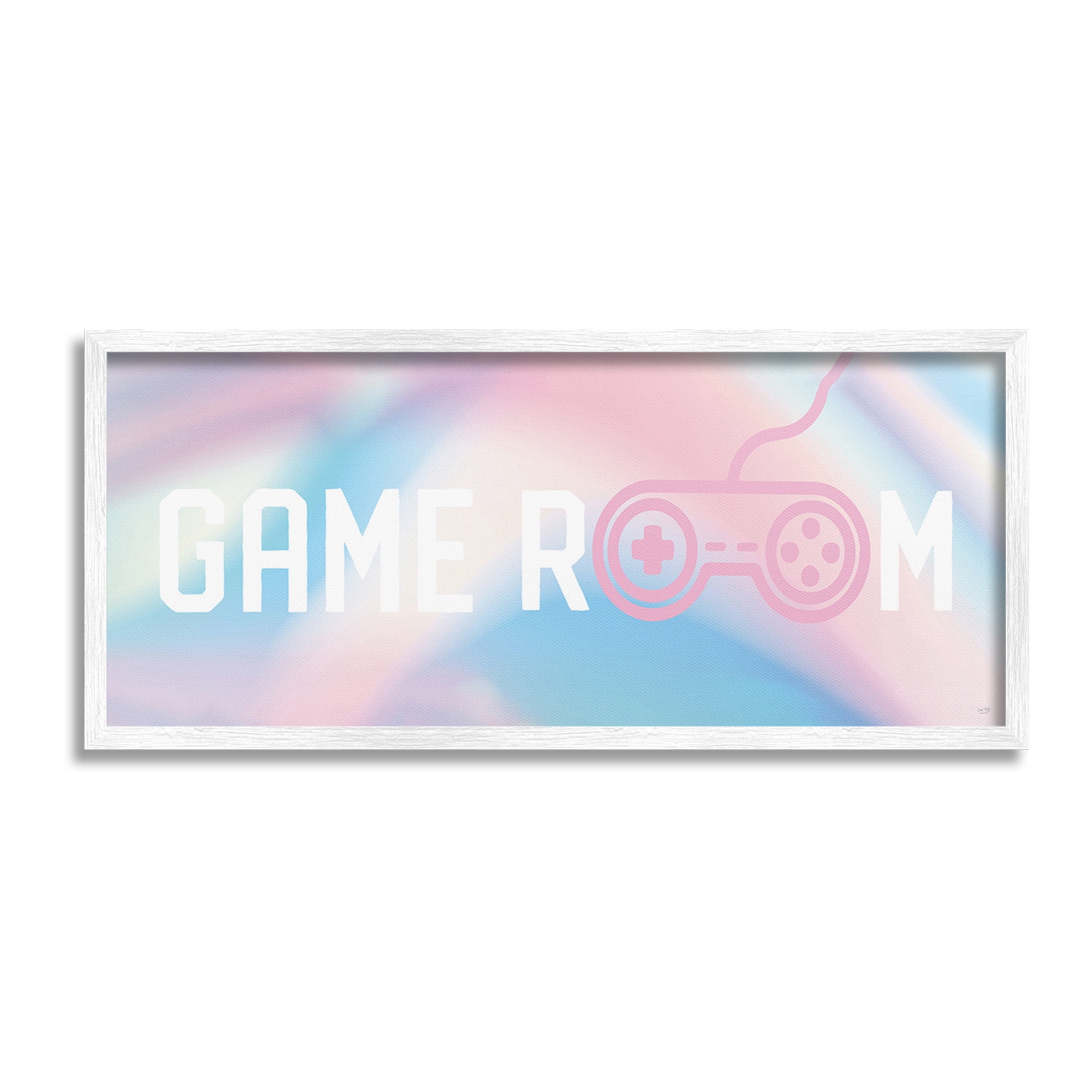 Stupell Industries Pastel Game Room Typography Painting White Framed ...