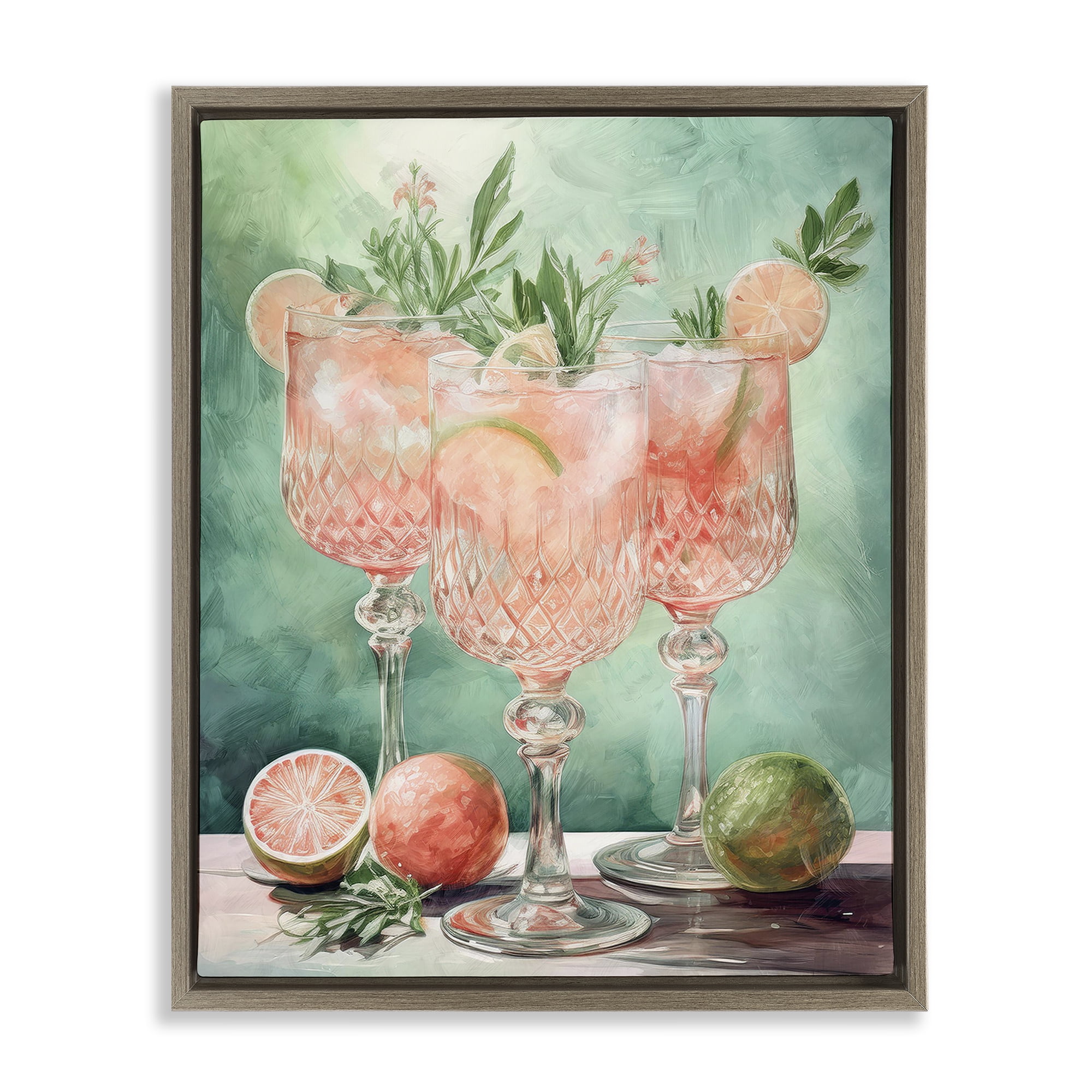 Stupell Industries Pastel Grapefruit Cocktails Food & Beverage Painting ...