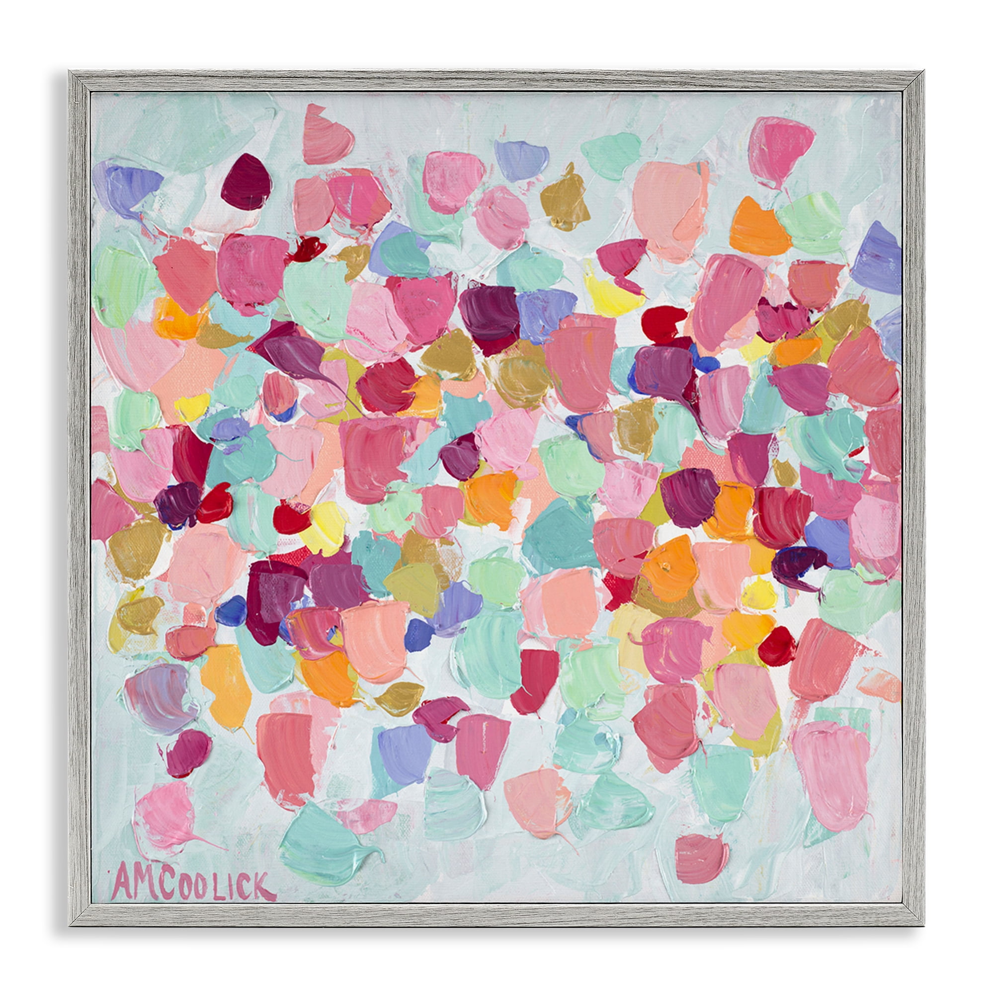 Stupell Industries Pastel Hue Splotches Abstract Painting Gray Framed ...