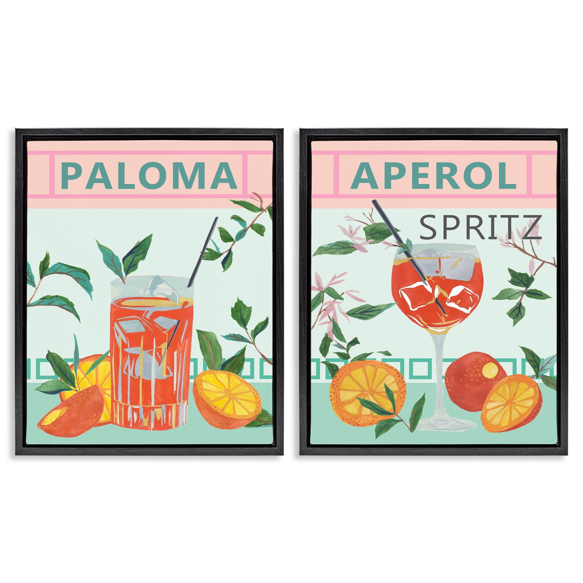 Stupell Industries Pastel Kitchen Cocktails Food & Beverage Painting ...