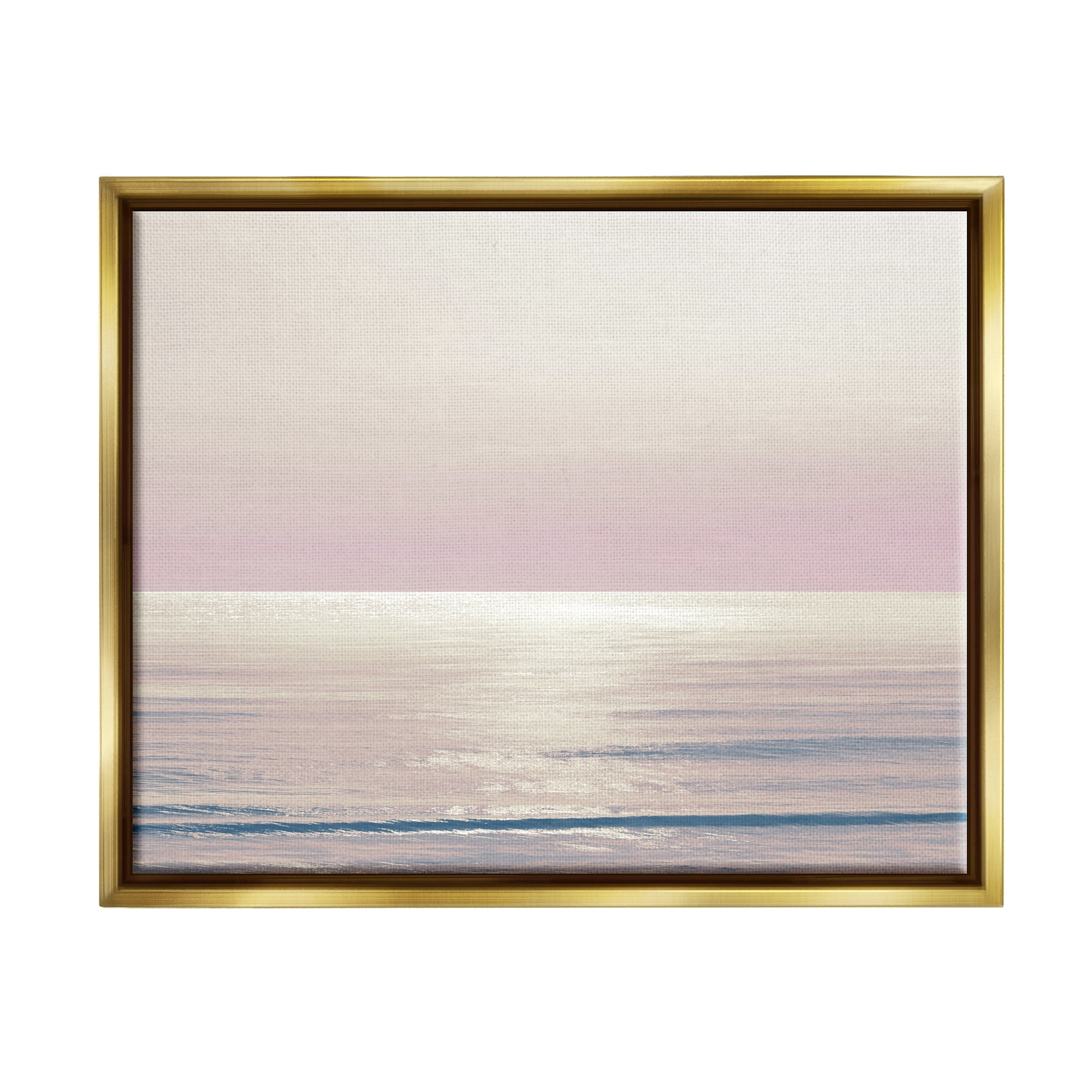 Stupell Industries Pastel Ocean Horizon Landscape Photography Gold ...
