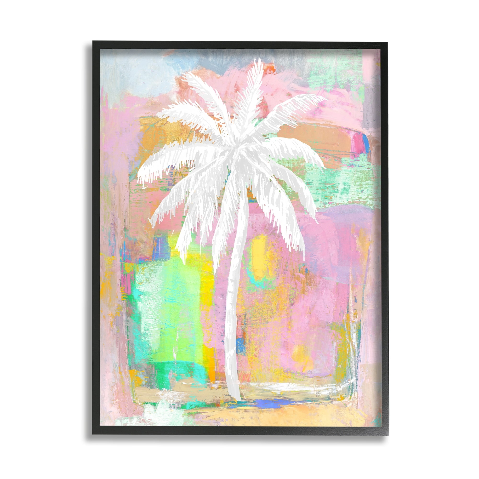 Stupell Industries Pastel Palm Tree Tropical Layered Brush Strokes ...