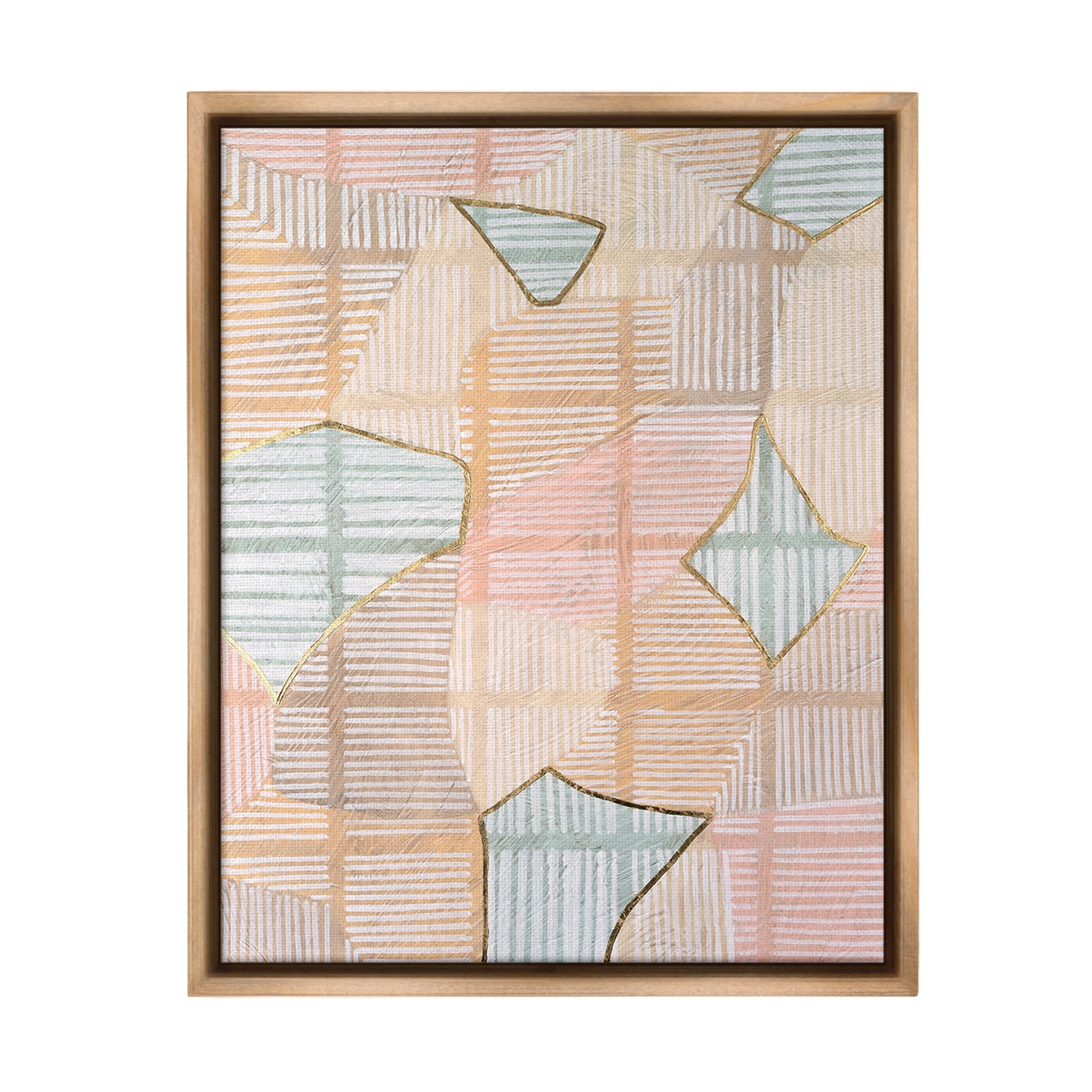 Stupell Industries Pastel Patterned Shapes Abstract Painting Brown ...