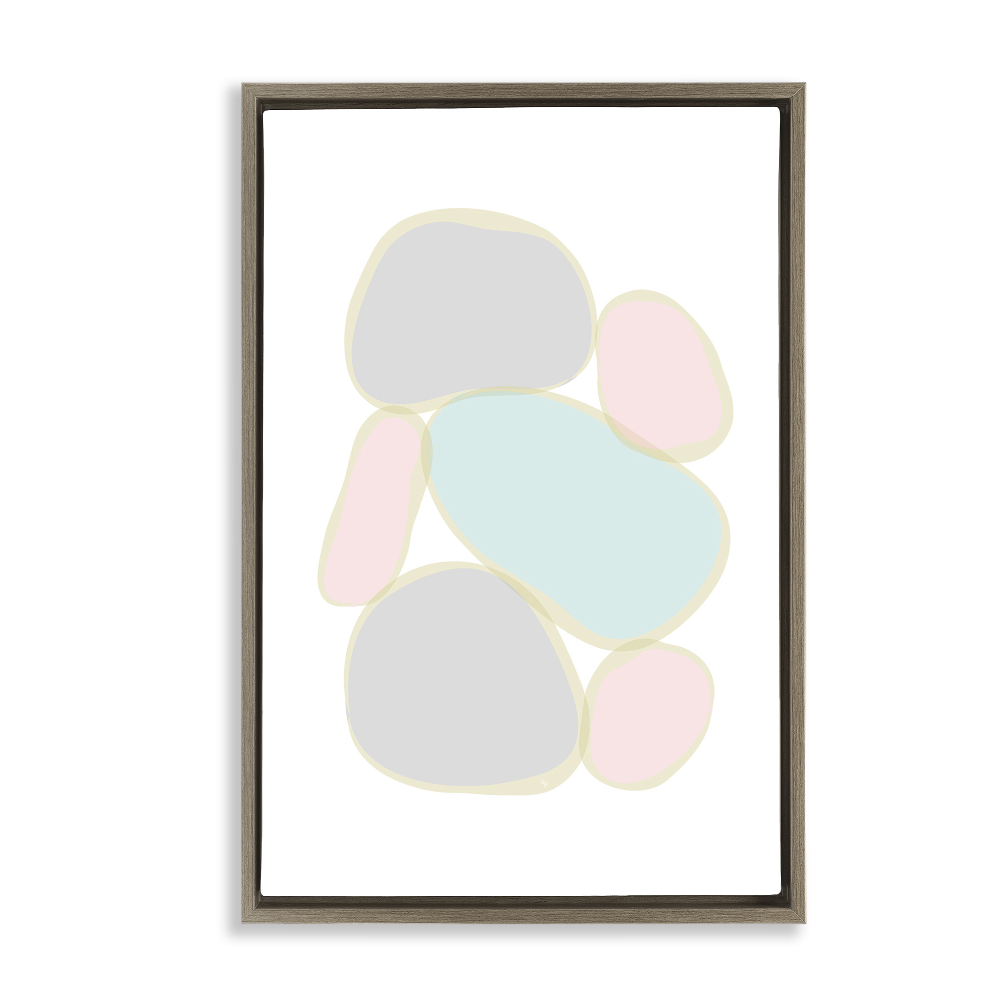 Stupell Industries Pastel Pebble Shapes Abstract Painting Brown Floater ...