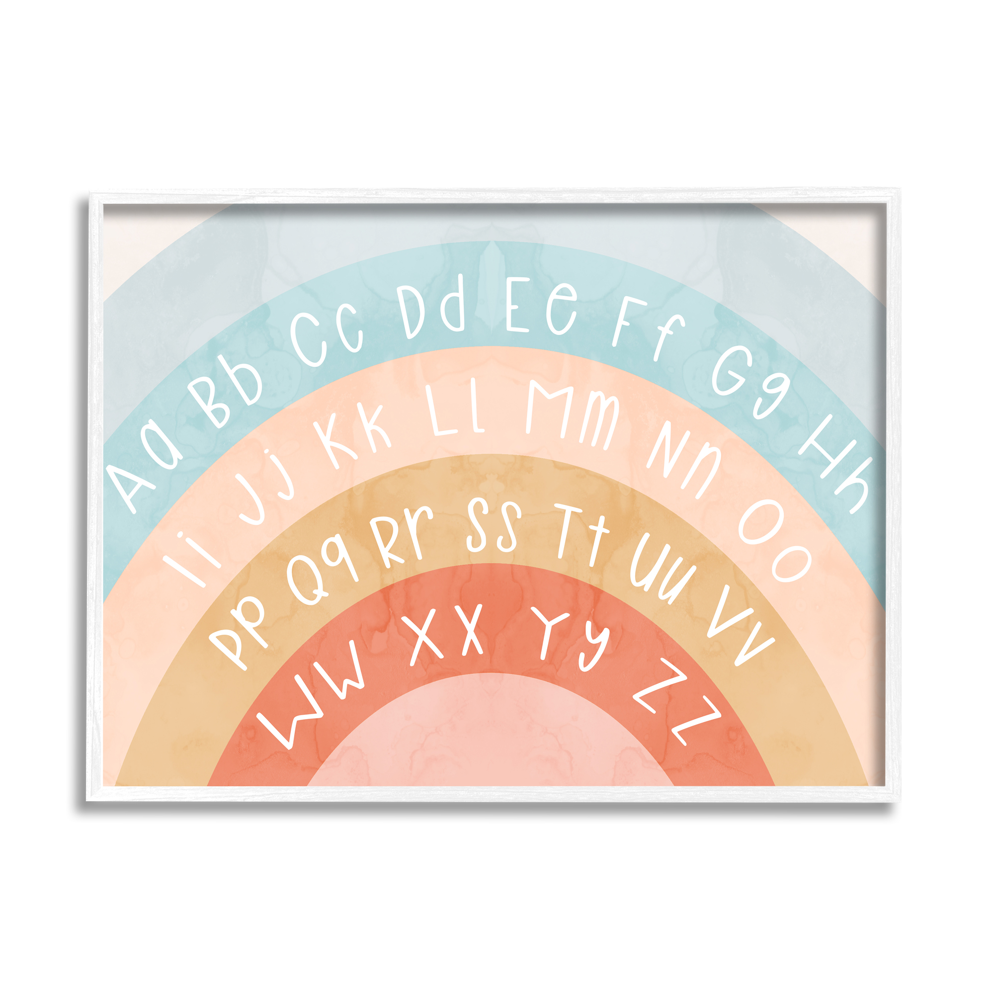 Stupell Industries Pastel Rainbow Alphabet Landscape Painting White ...