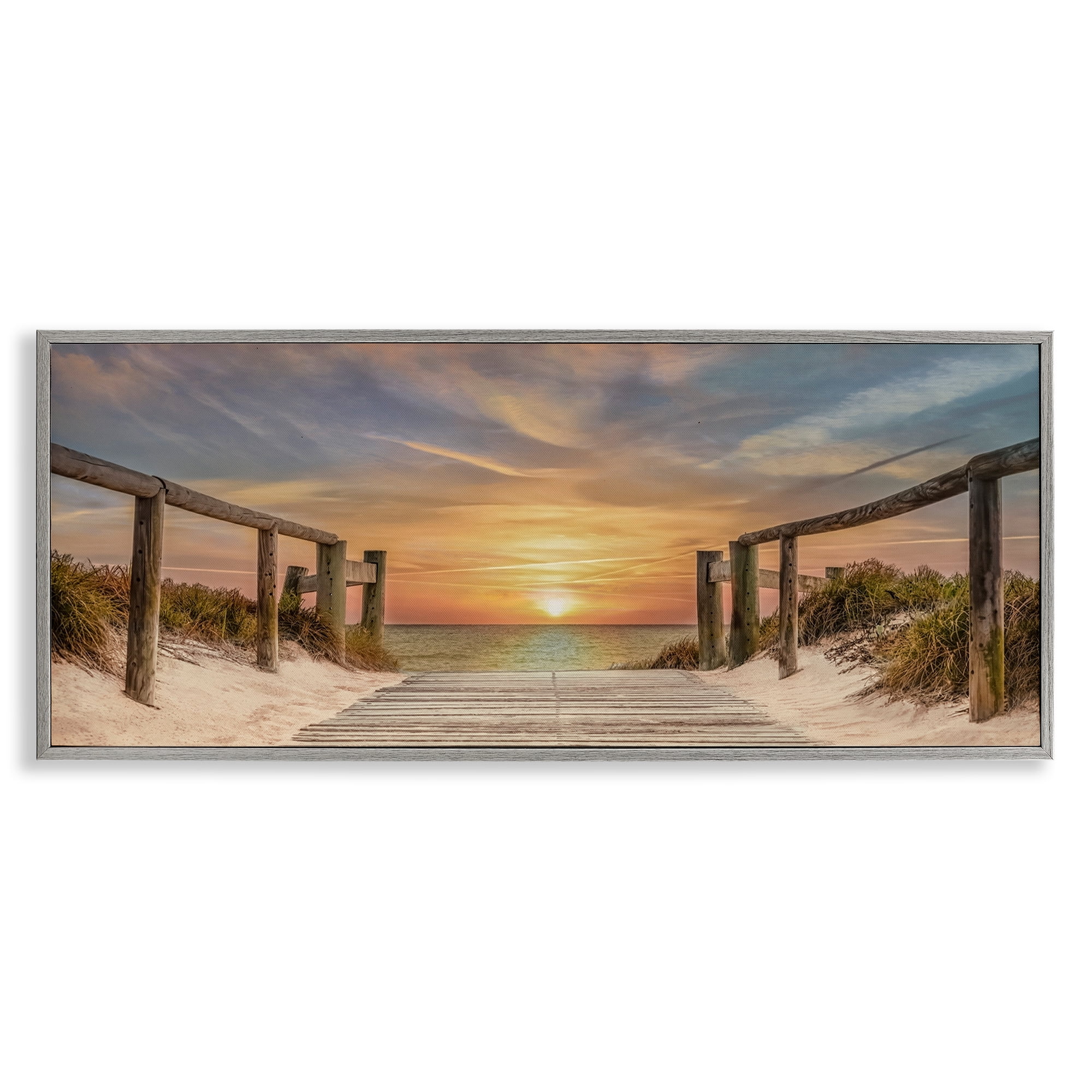 Stupell Industries Pathway To Sunset Gray Framed Giclee Art, design by ...