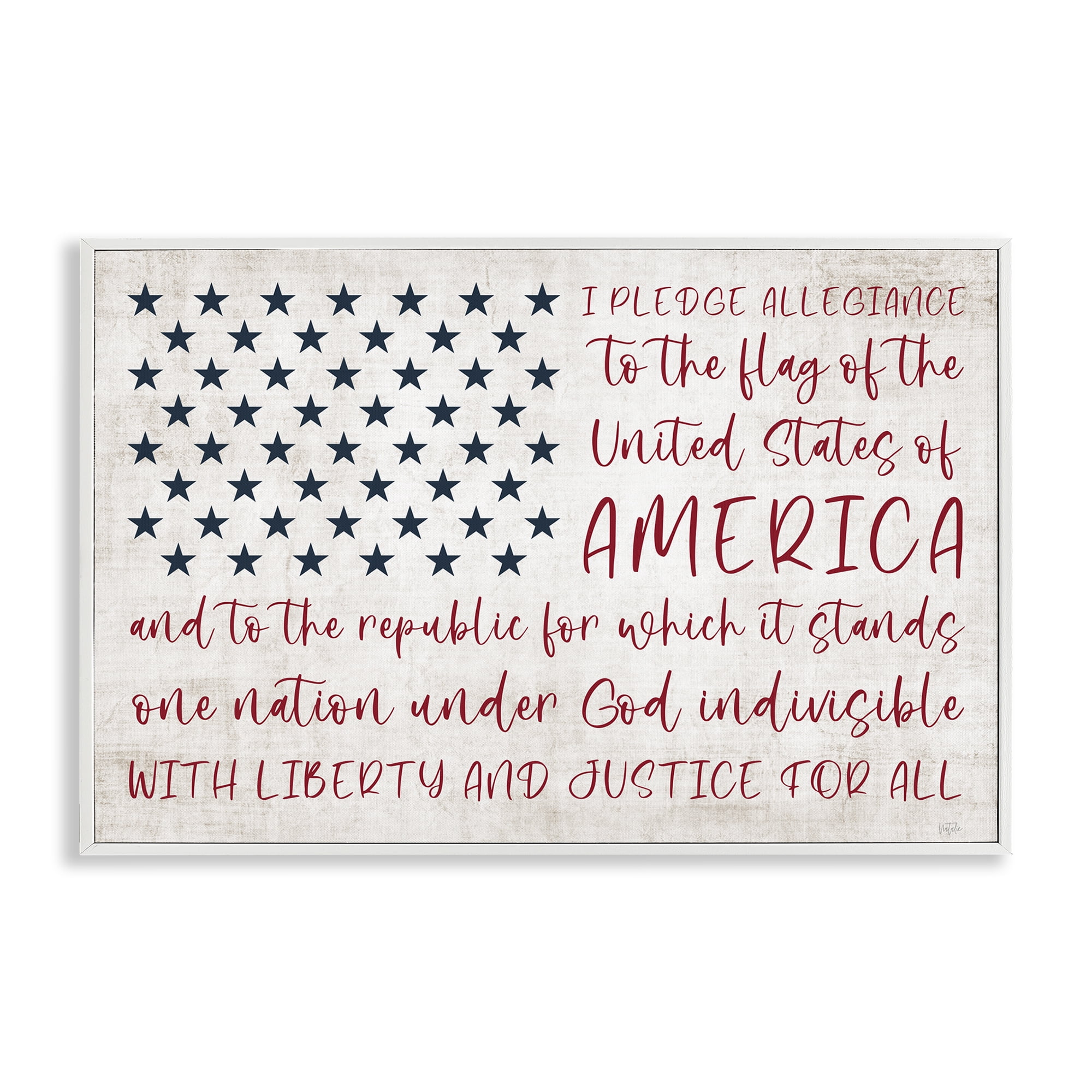 Stupell Industries Patriotic Pledge of Allegiance Patriotic Painting ...