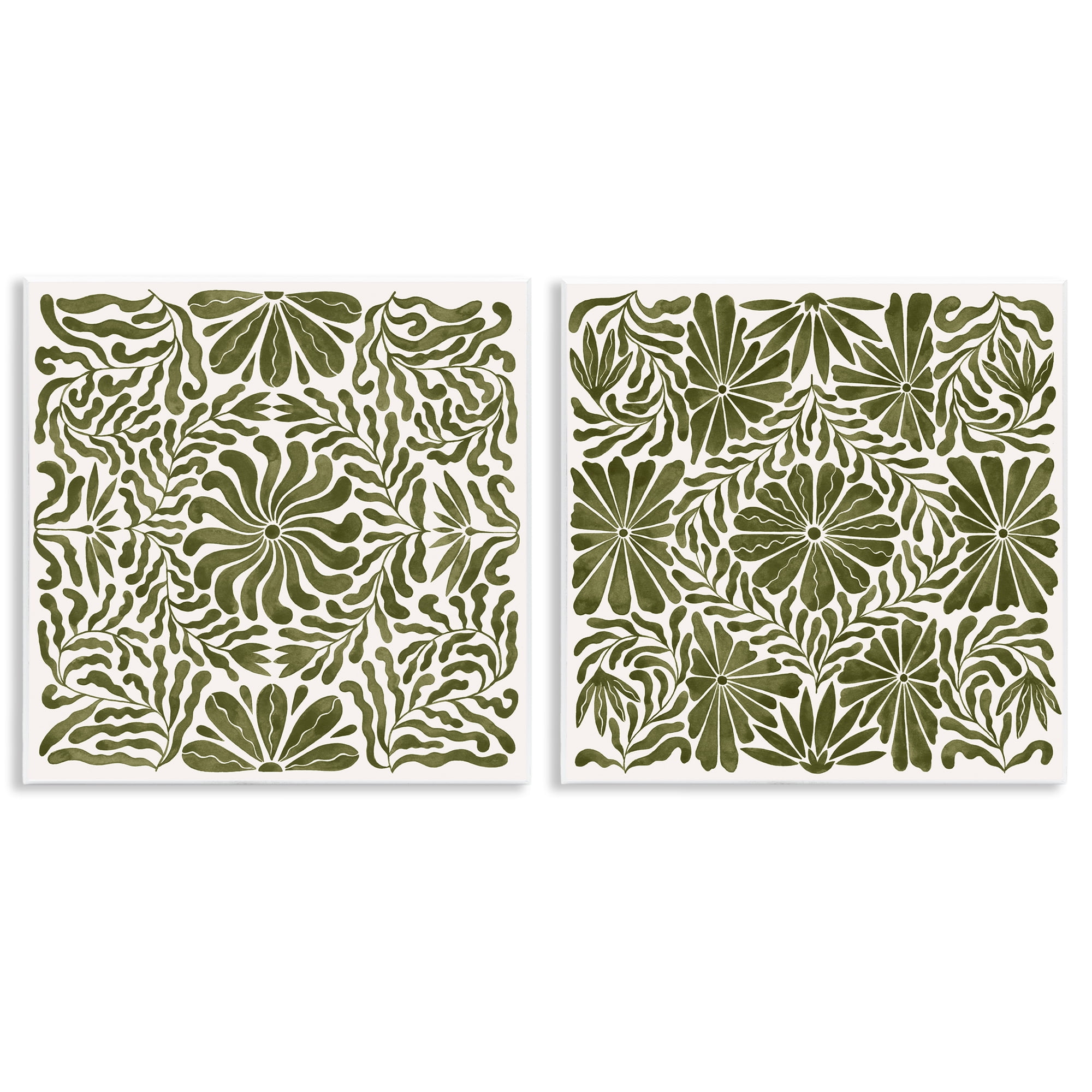 Stupell Industries Patterned Wavy Flowers Plants & Flowers Painting ...