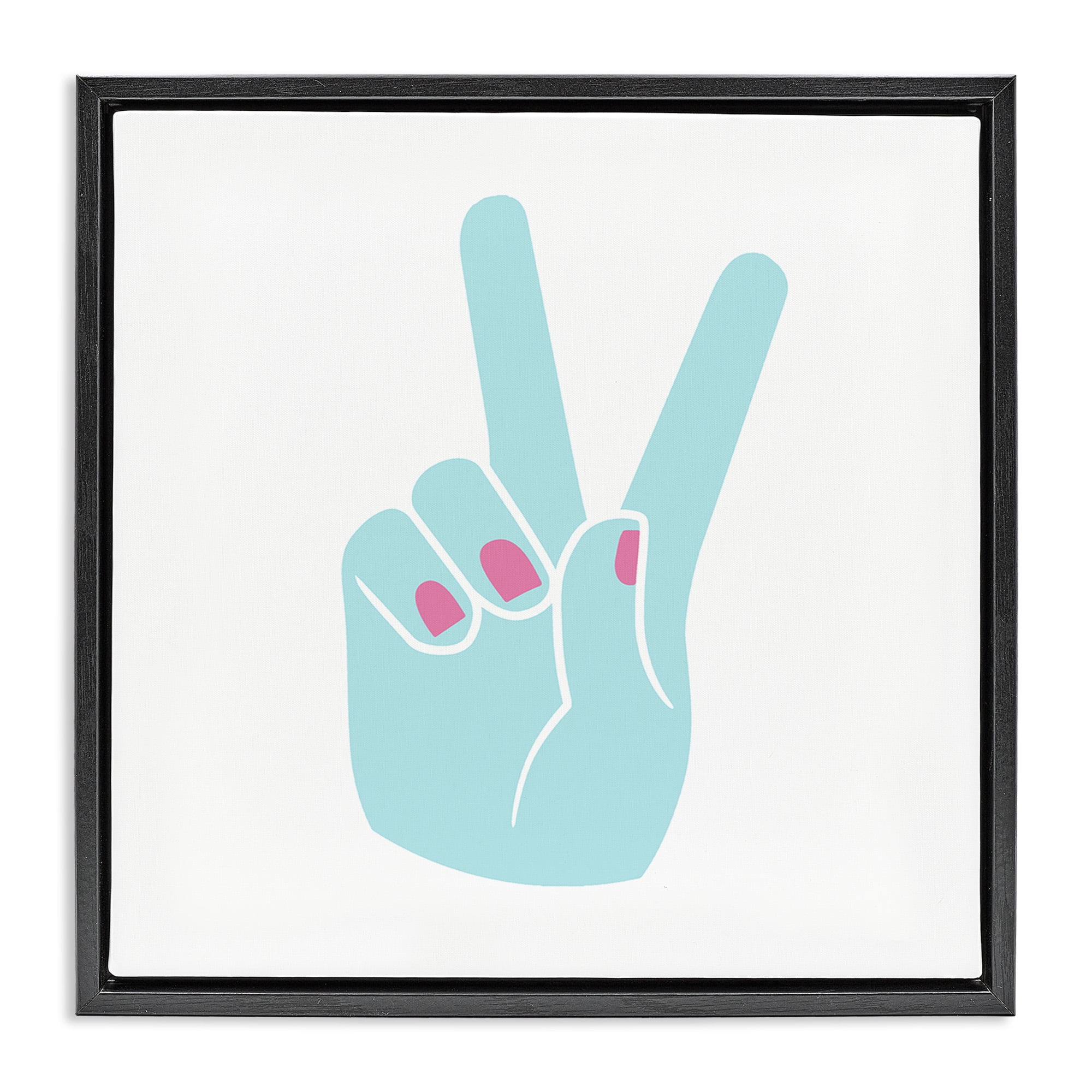 Stupell Industries Peace Hand with Nail Polish Art for Kids Painting ...