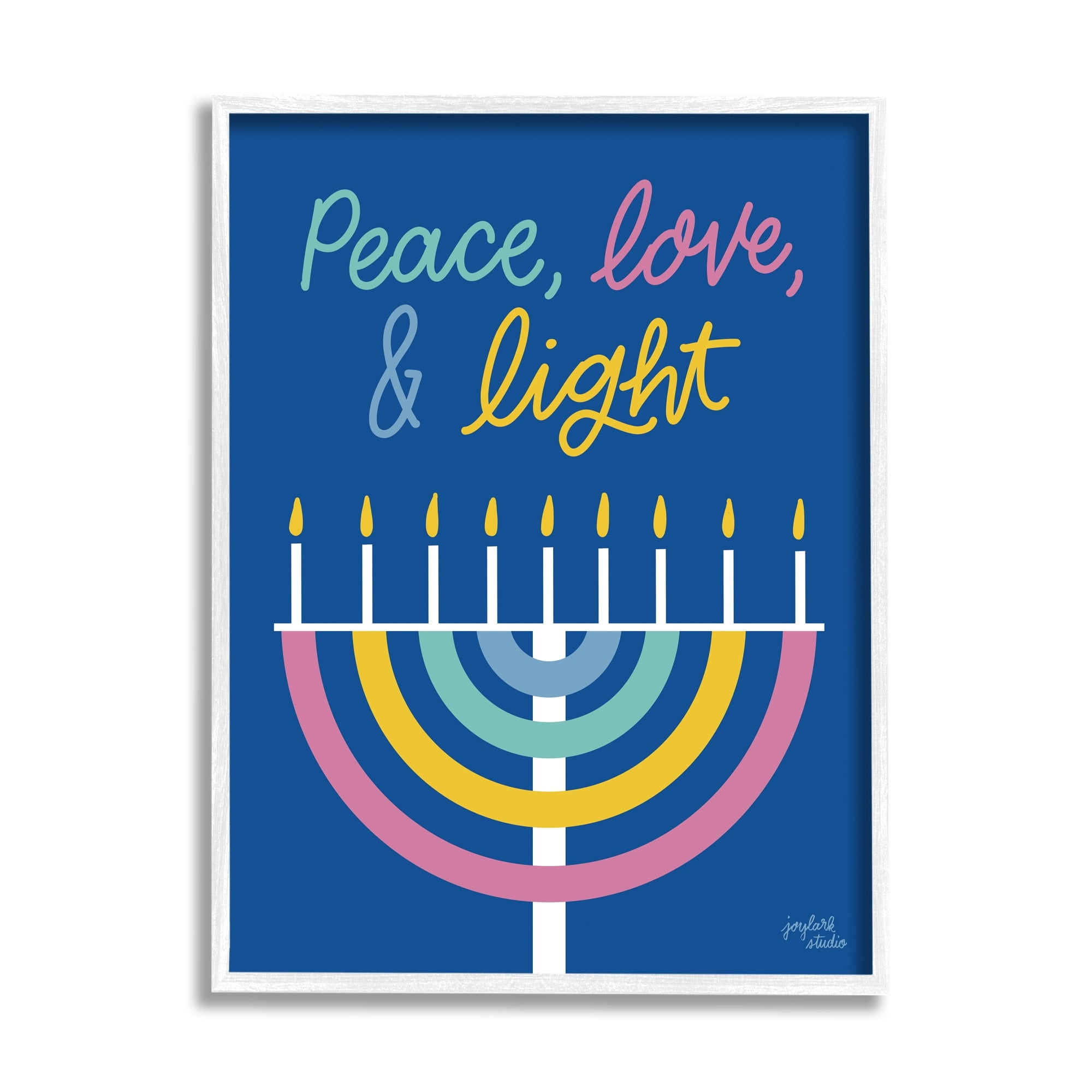 Stupell Industries Peace Love & Light Casual Holiday Hanukkah Menorah ...