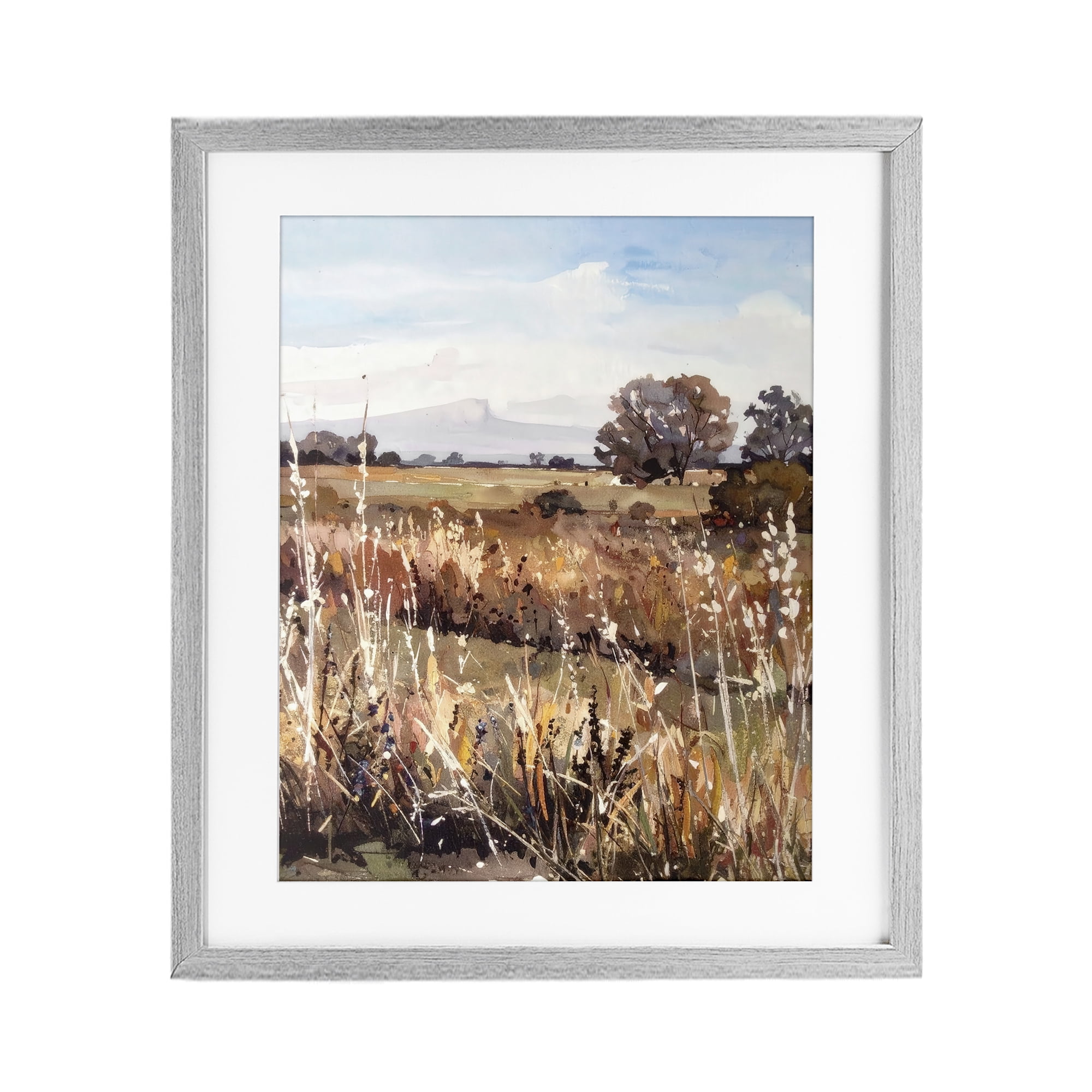 Stupell Industries Peaceful Meadow Expression Gray Framed Print Under ...