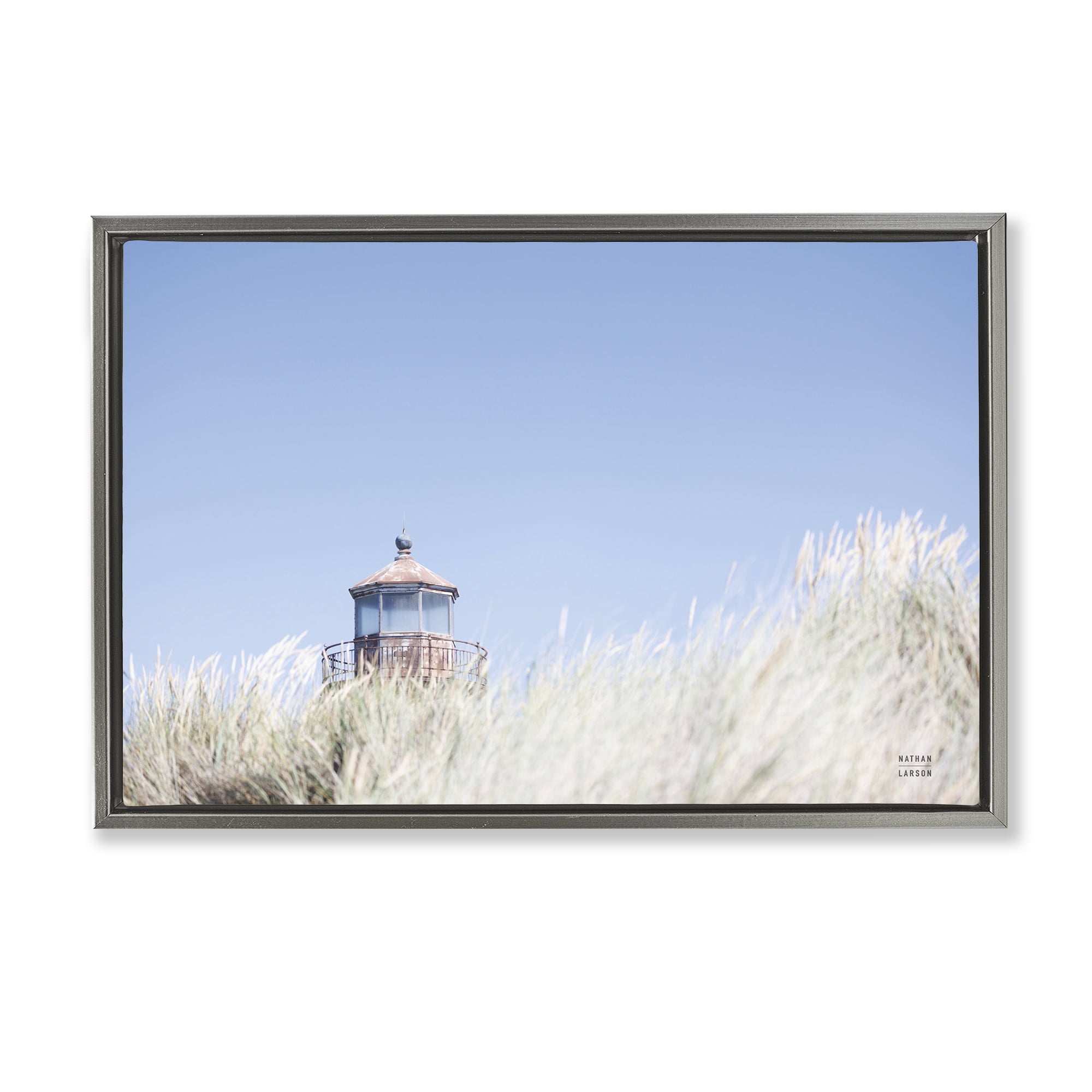 Stupell Industries Peering Over Lighthouse Landscape Photography Gray ...
