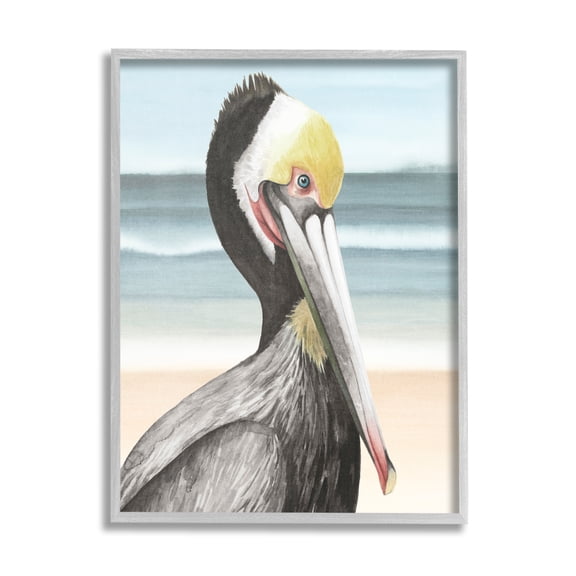 Stupell Industries Shore Bird Portrait Animals & Insects Painting Gray ...