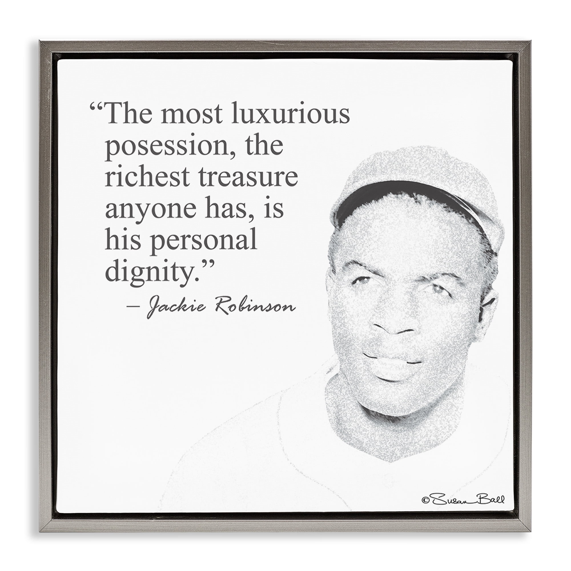 Stupell Industries Personal Dignity Jackie Robinson Quote Black and ...