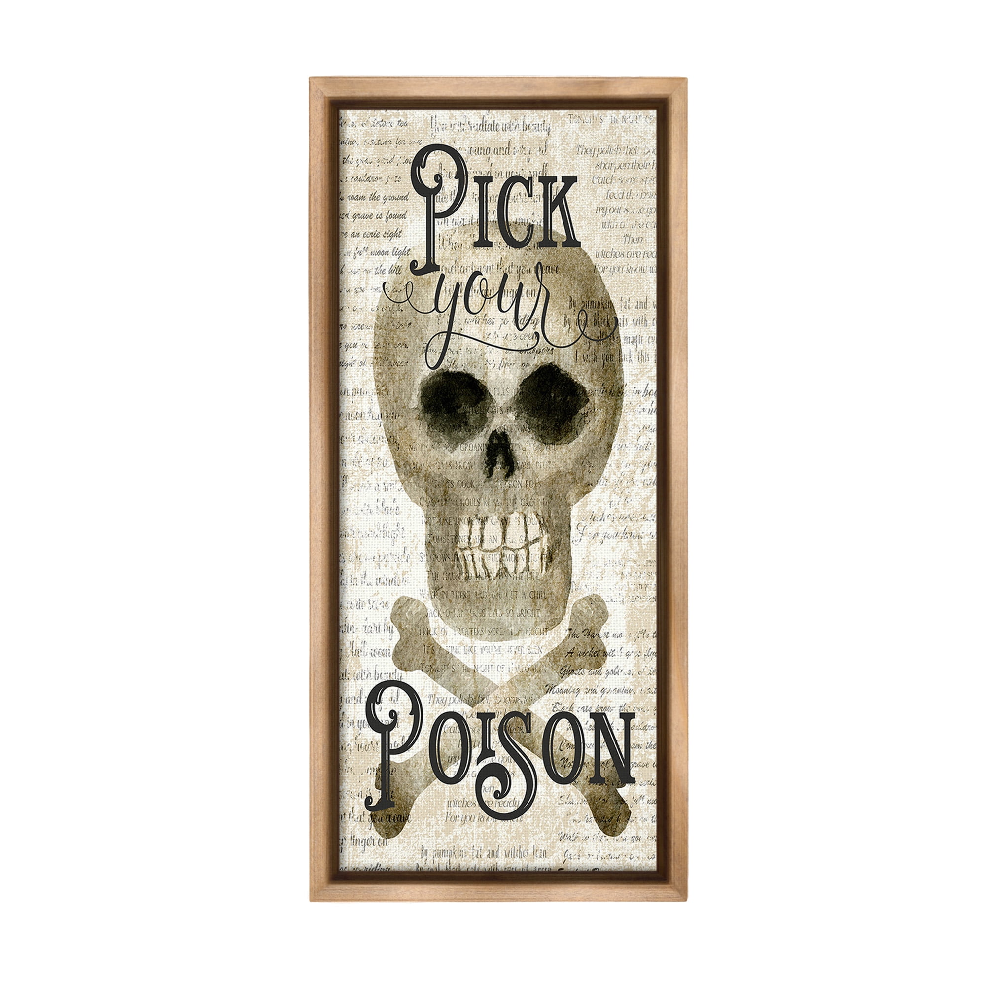 Stupell Industries Pick Your Poison Skull Halloween Rustic Canvas Art ...