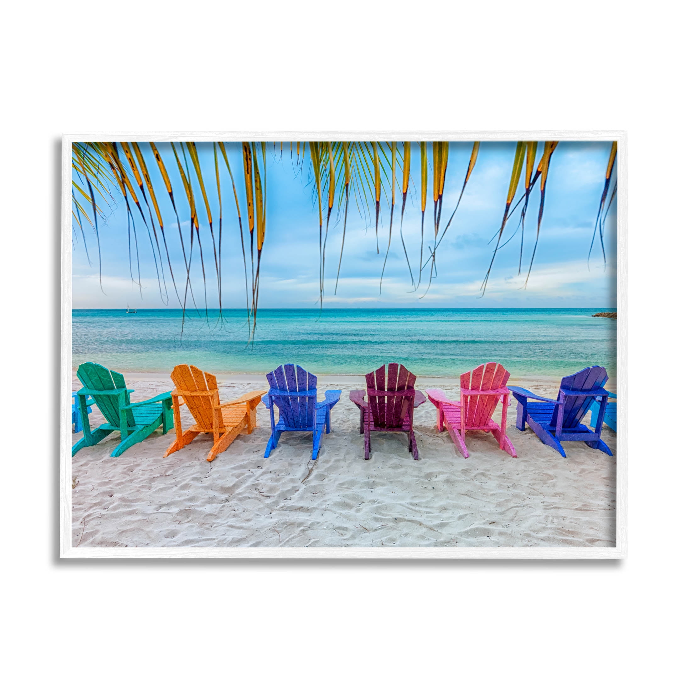Stupell Industries Picturesque Tropical Summer Beach Photograph White ...
