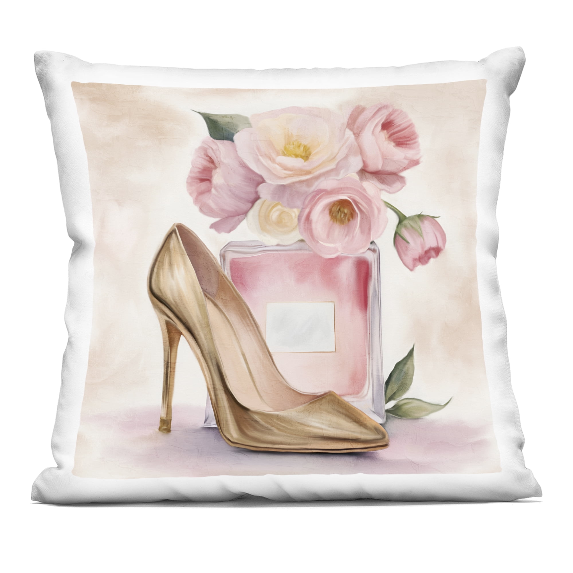 Stupell Industries Pink Beauty Heel & Flowers Decorative Printed Throw ...