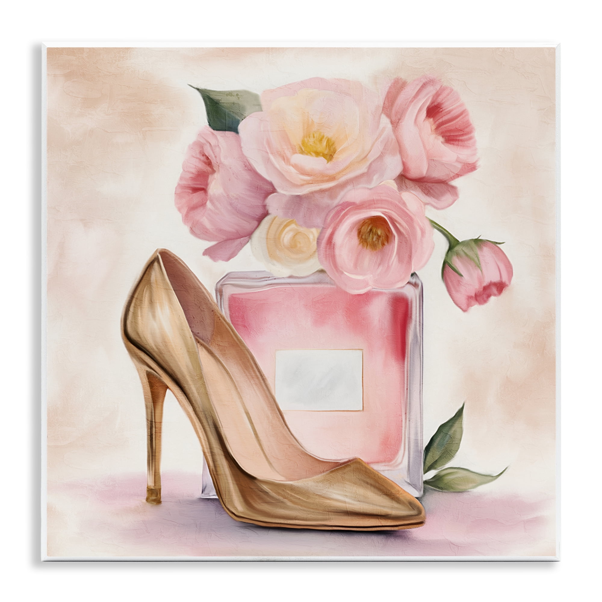 Stupell Industries Pink Beauty Heel & Flowers Wall Plaque Art, design ...