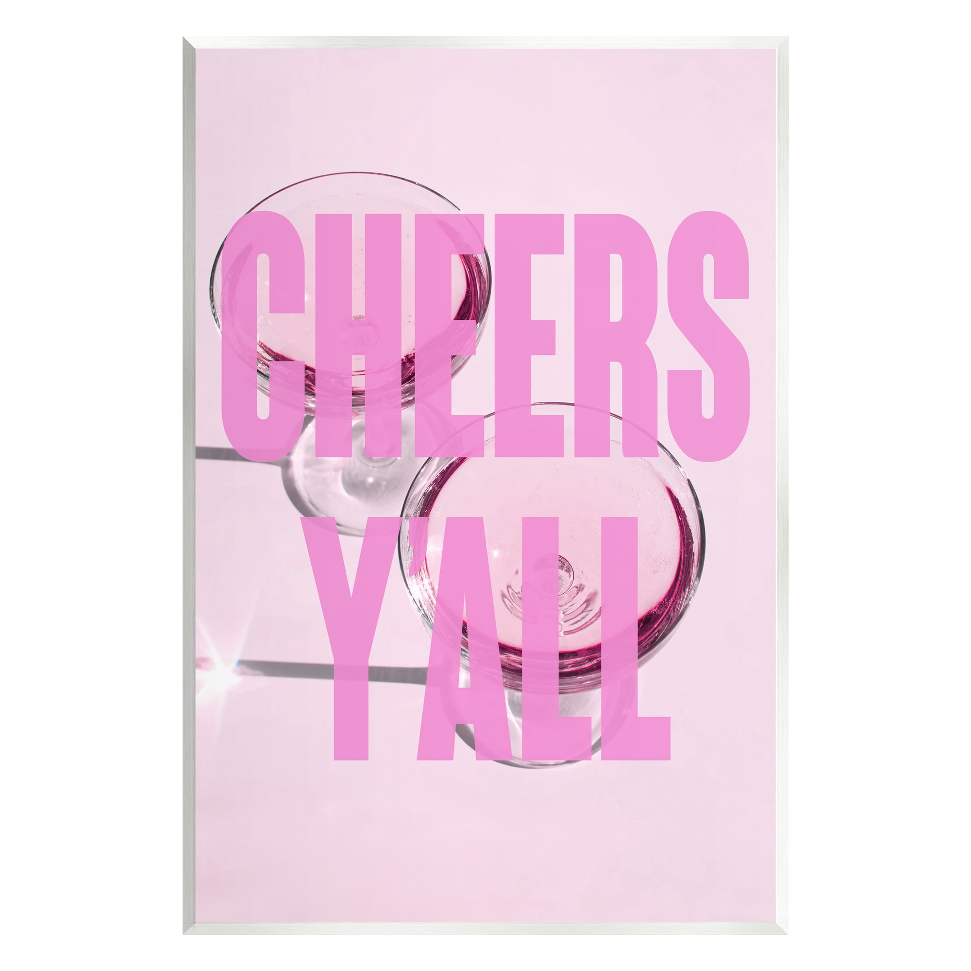 Stupell Industries Pink Cheers Y'all Phrase Food & Beverage Painting ...