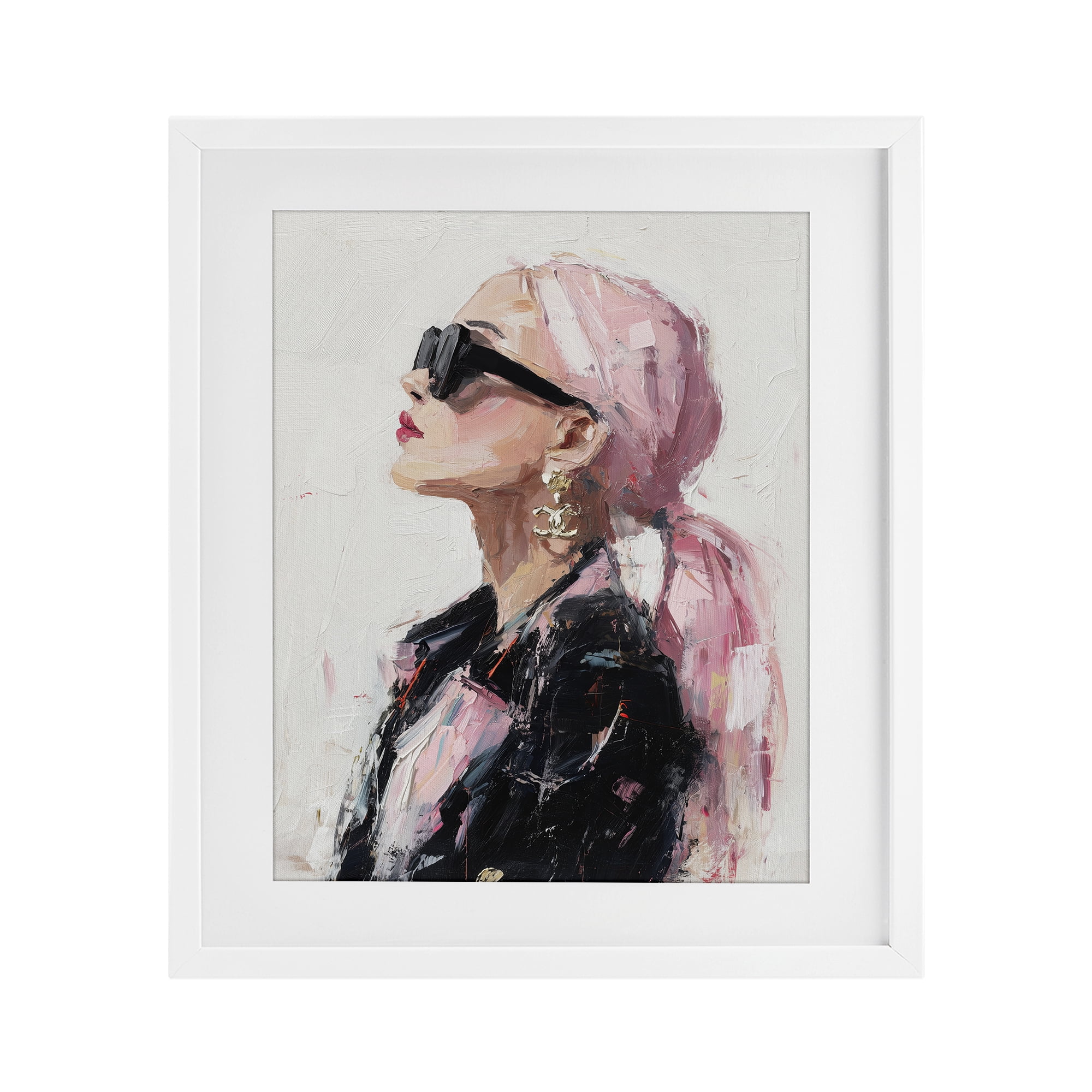 Stupell Industries Pink Daydream Impression White Framed Print Under ...