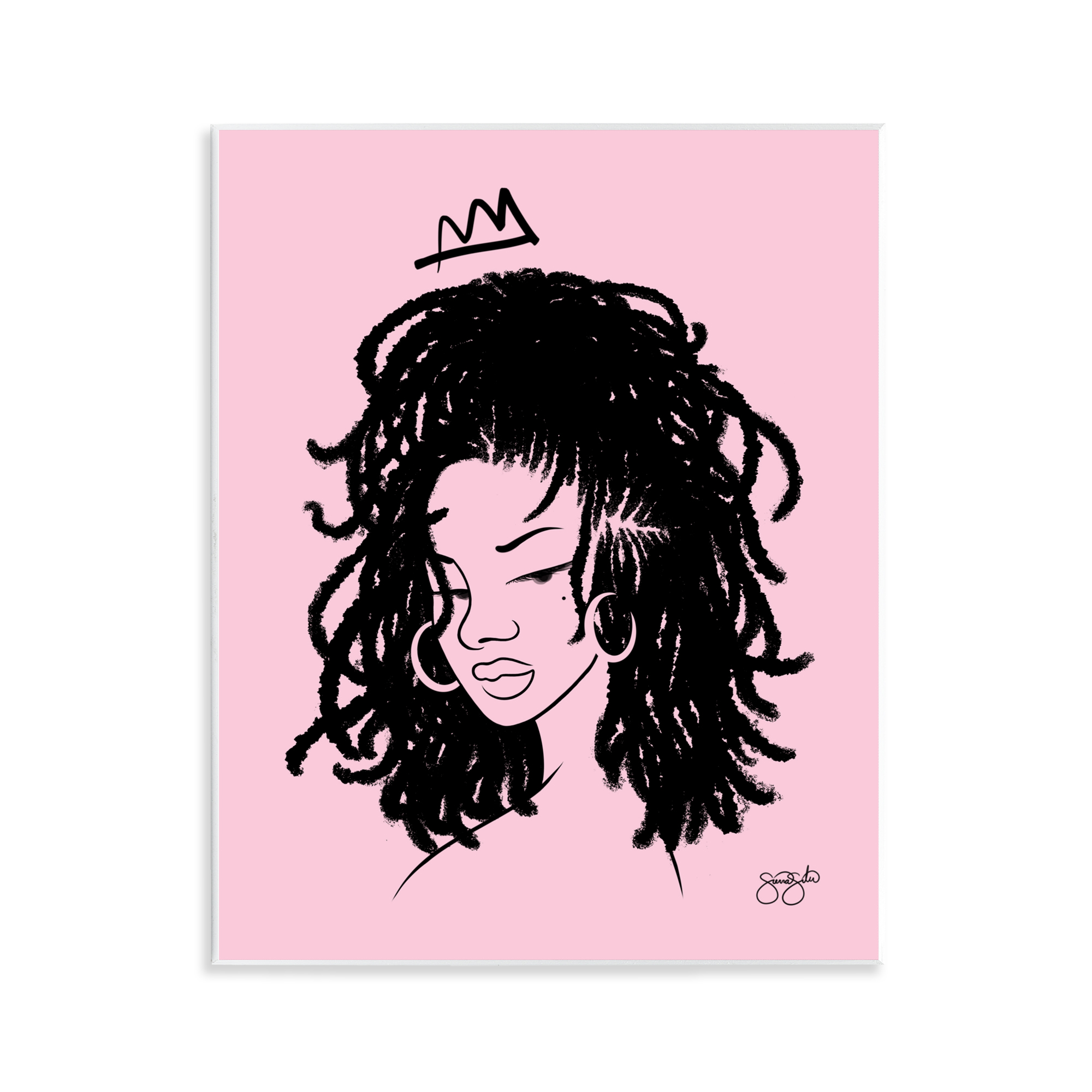 Stupell Industries Pink Liz Portrait Wall Plaque Art design by Sierra ...