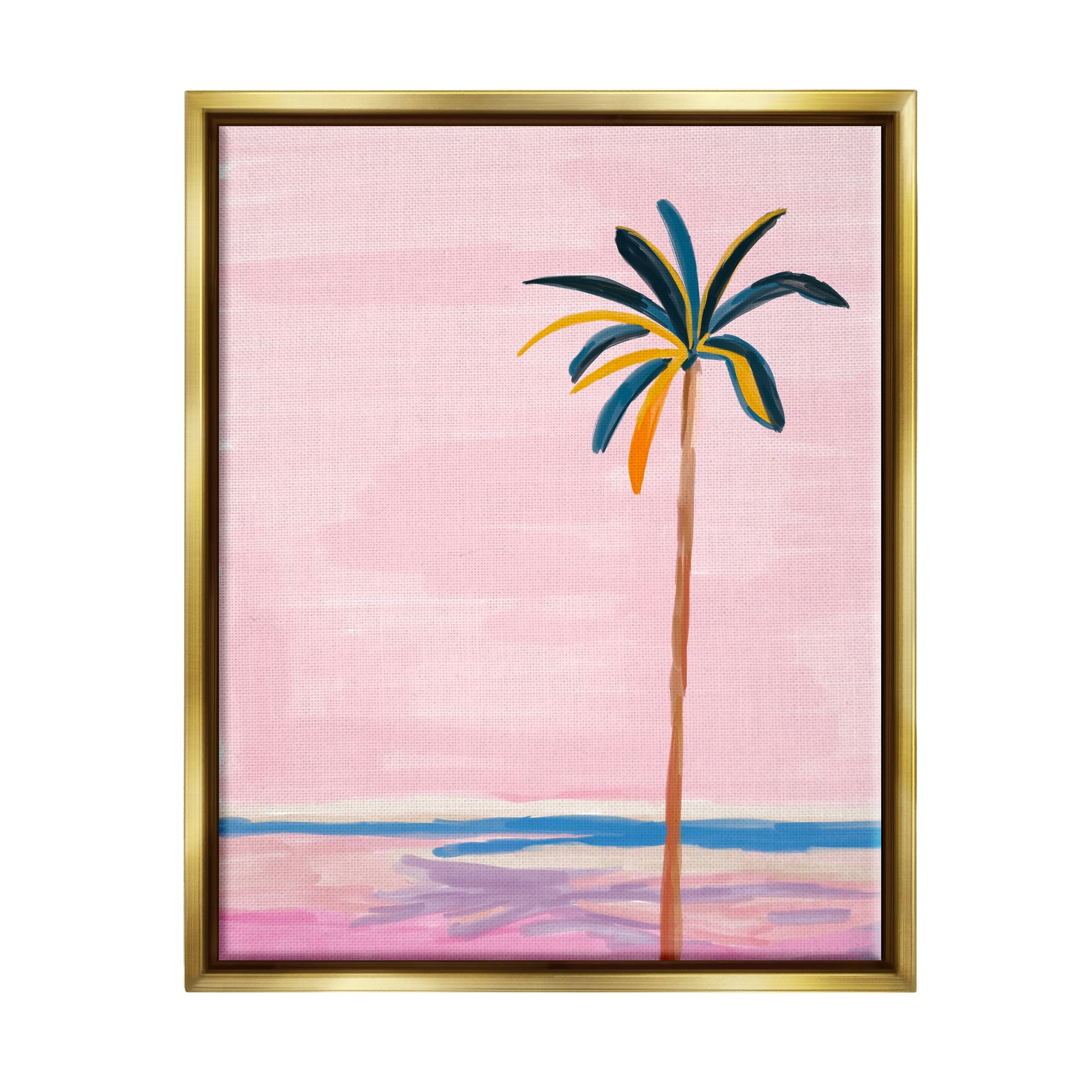 Stupell Industries Pink Modern Palm Tree Botanical & Floral Painting ...